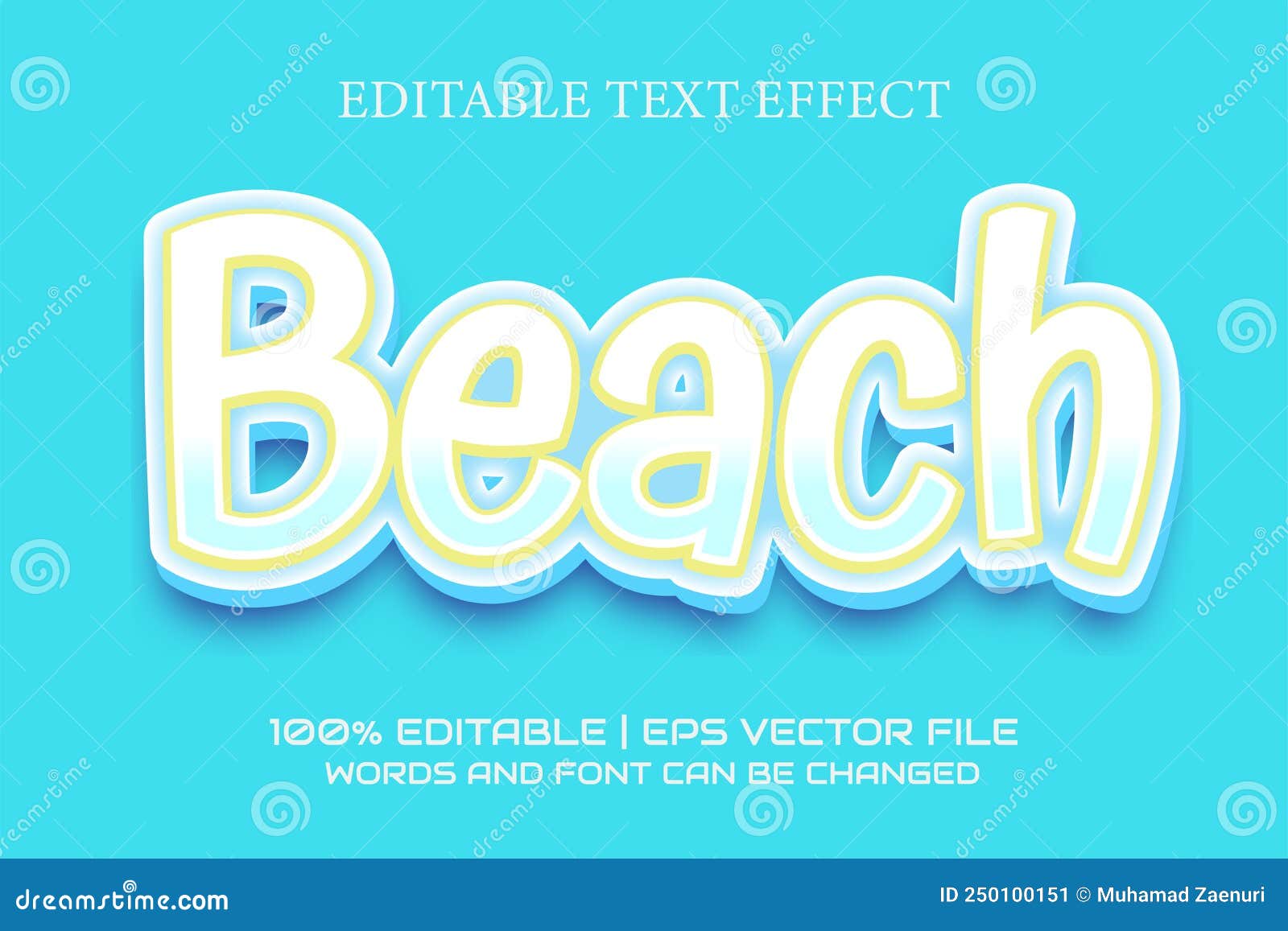 Beach Text Effect, Editable Summer and Holiday Text Style Stock Vector ...