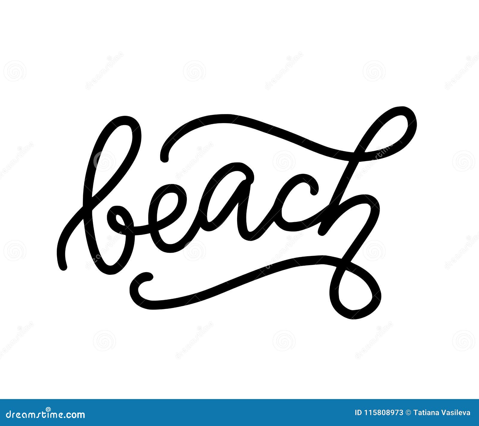 Beach Text. only One Single Word. Printable Graphic Tee. Design for ...