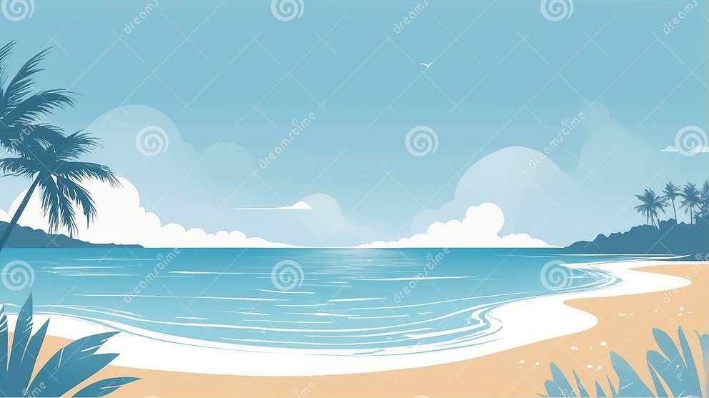 Beach Theme Background with Blue Background, Ai Generated Stock ...