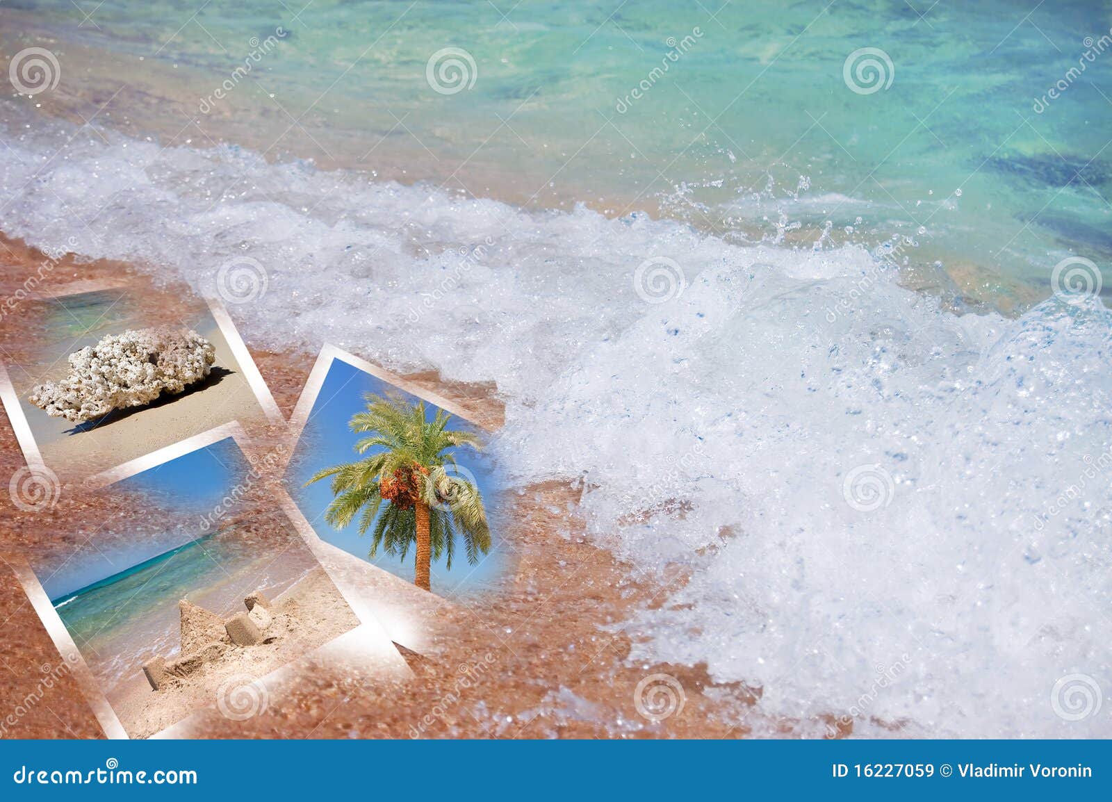 Beach Theme Collage Composed of Few Photos Stock Image - Image of ...