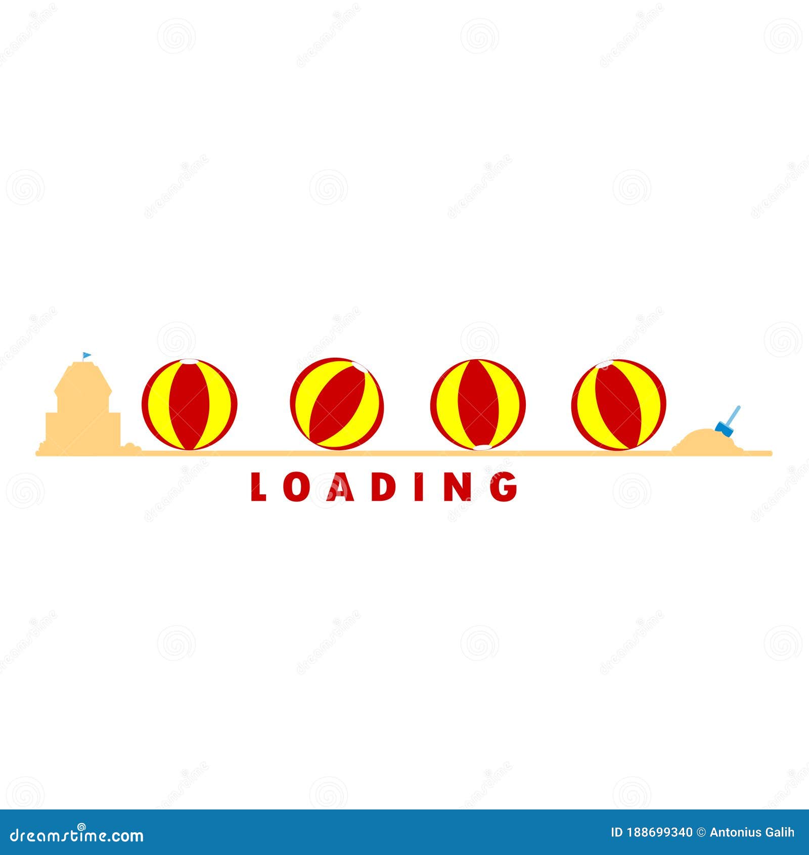 Beach Theme Loading Progress Screen Vector Illustration Stock Vector ...