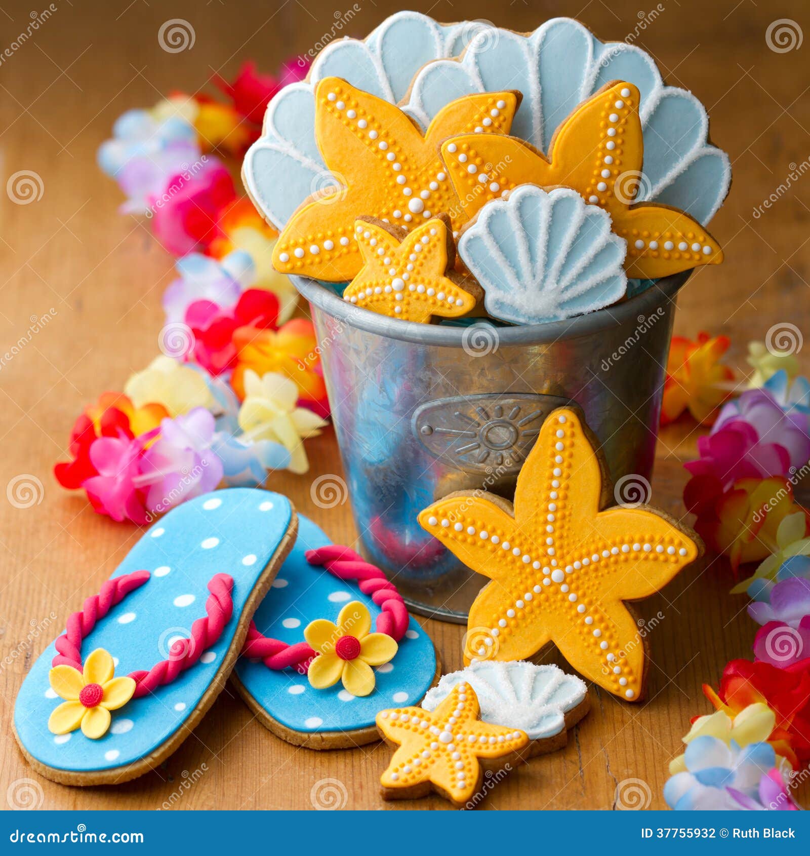Beach themed cookies stock photo. Image of cookies, sweet - 37755932