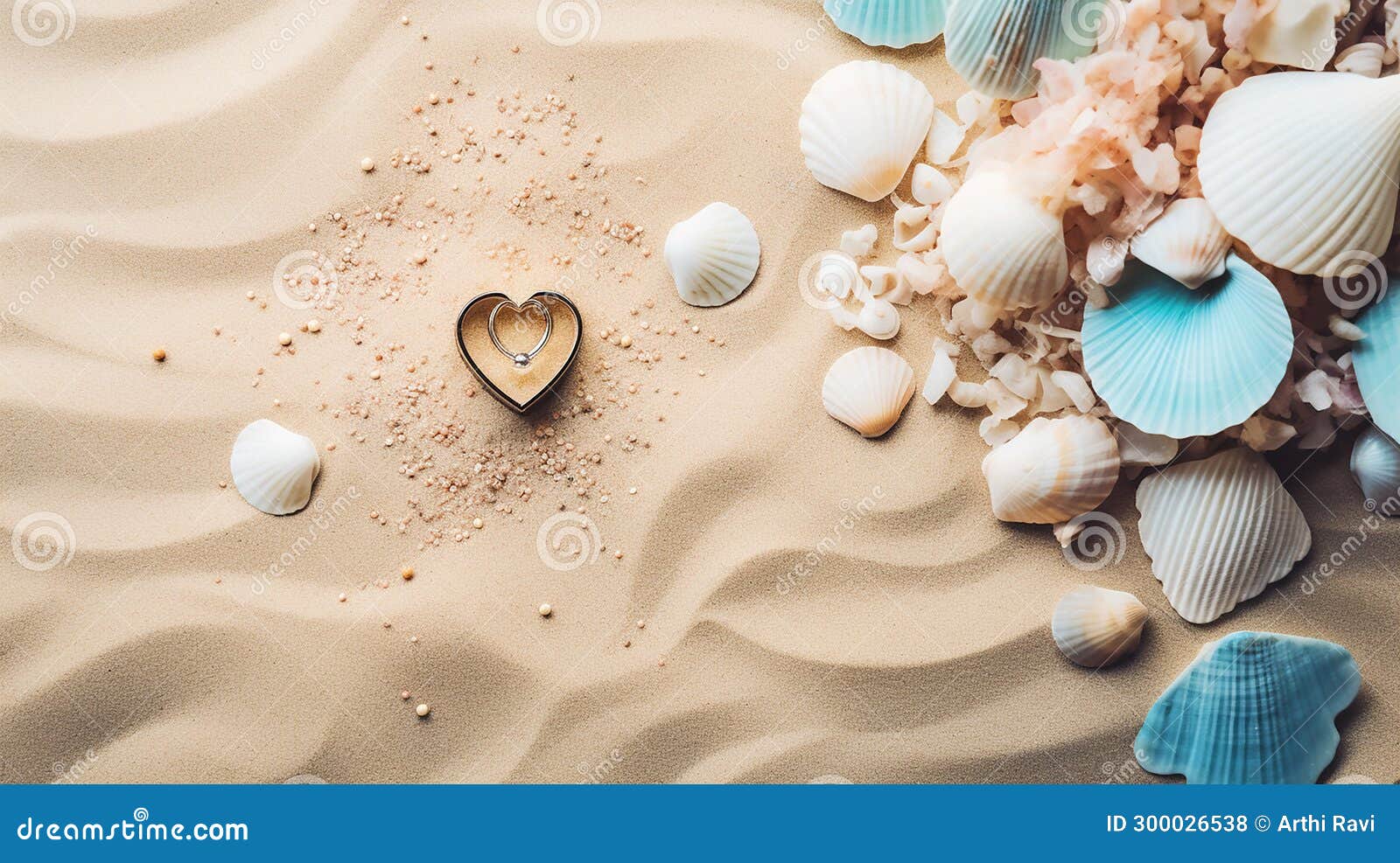 A Beach-themed Love Proposal Card with a Flat Lay Composition Featuring ...