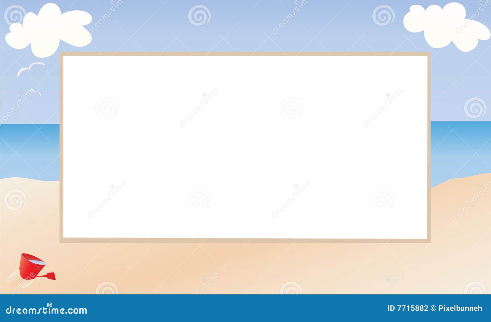 Beach Themed Low Poly Banner Design Cartoon Vector | CartoonDealer.com ...