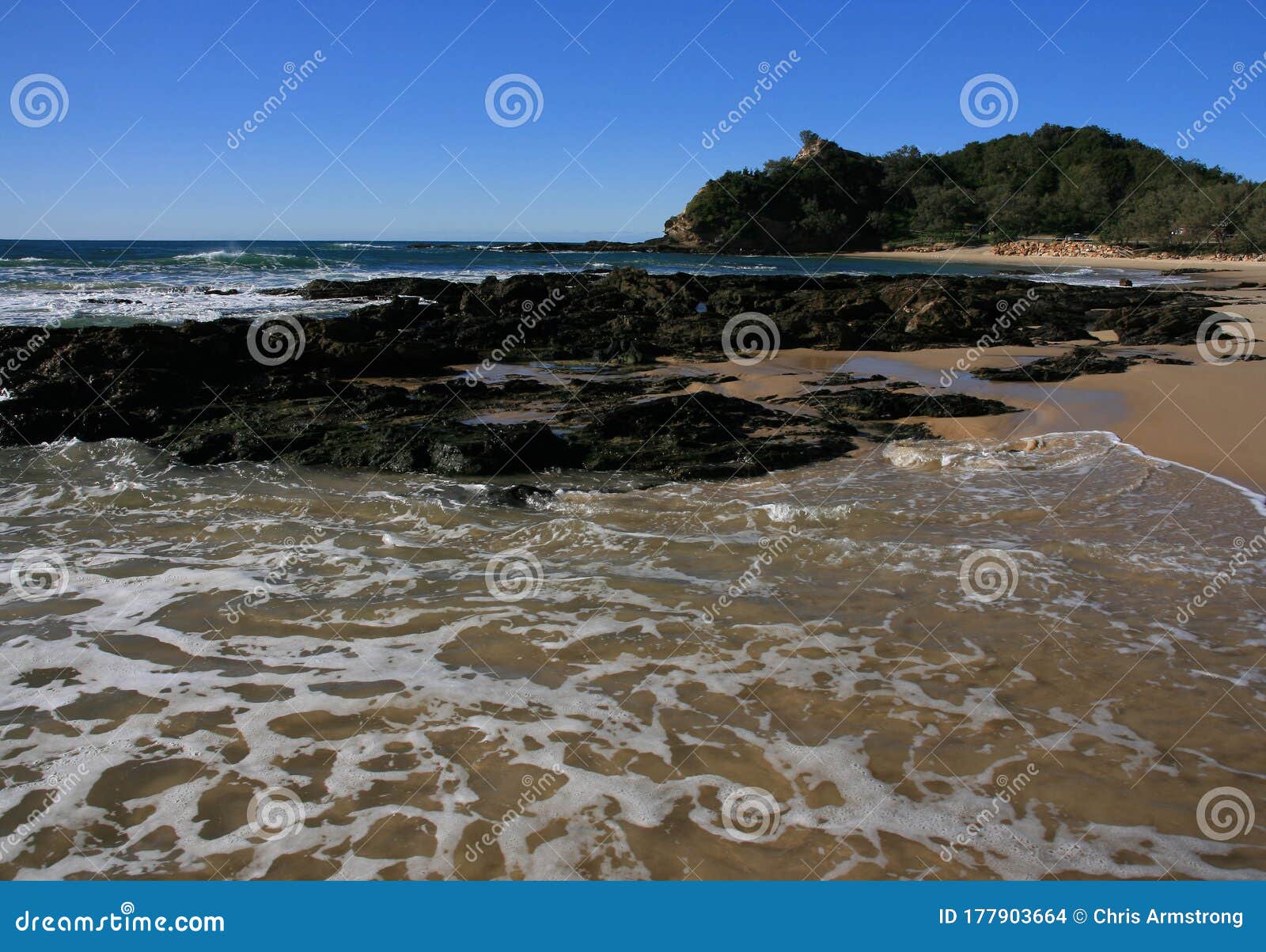 Tide Coming On Beach In Croatia, Path Around The Sea With Splashing ...