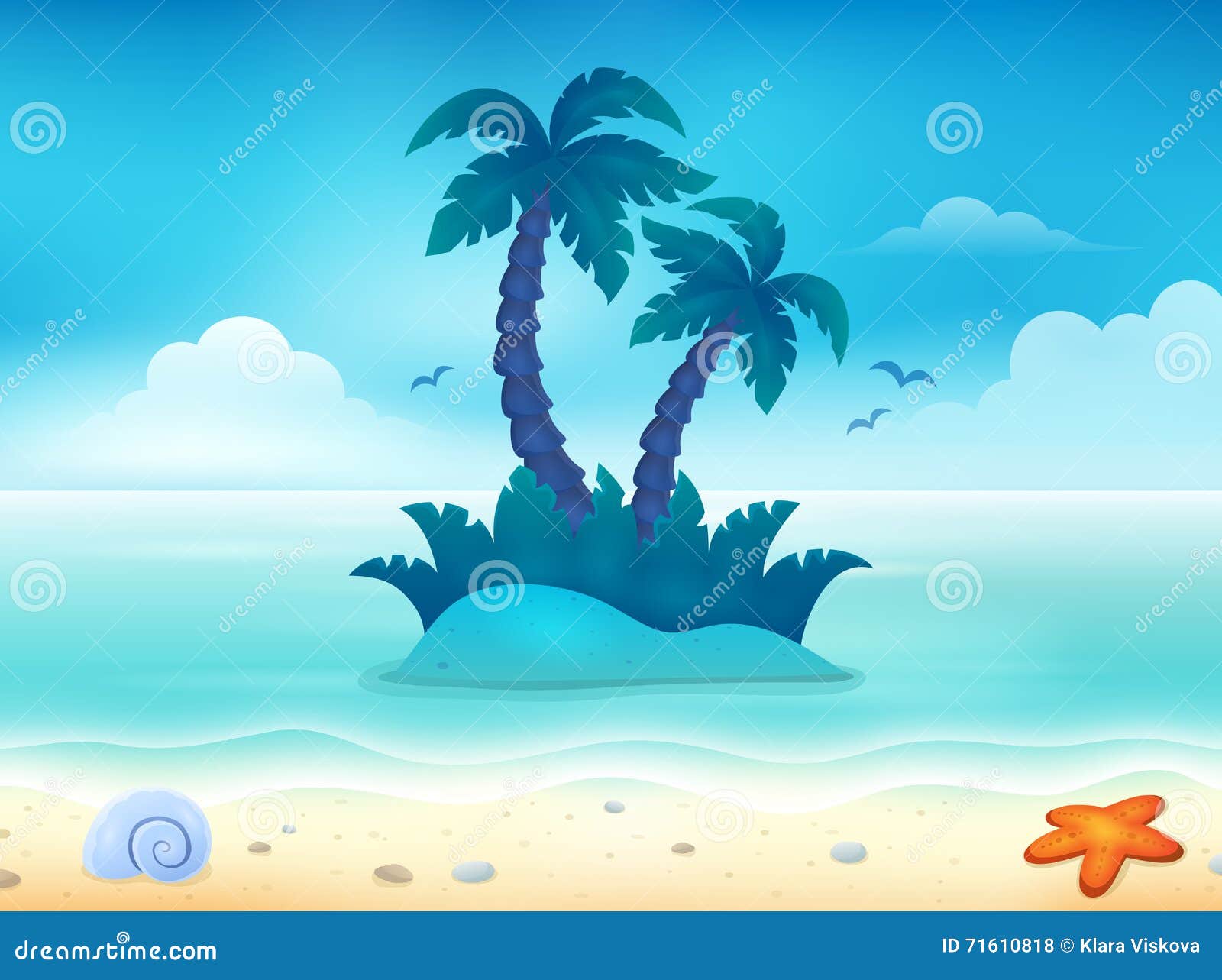Beach topic image 1 stock vector. Illustration of palm - 71610818