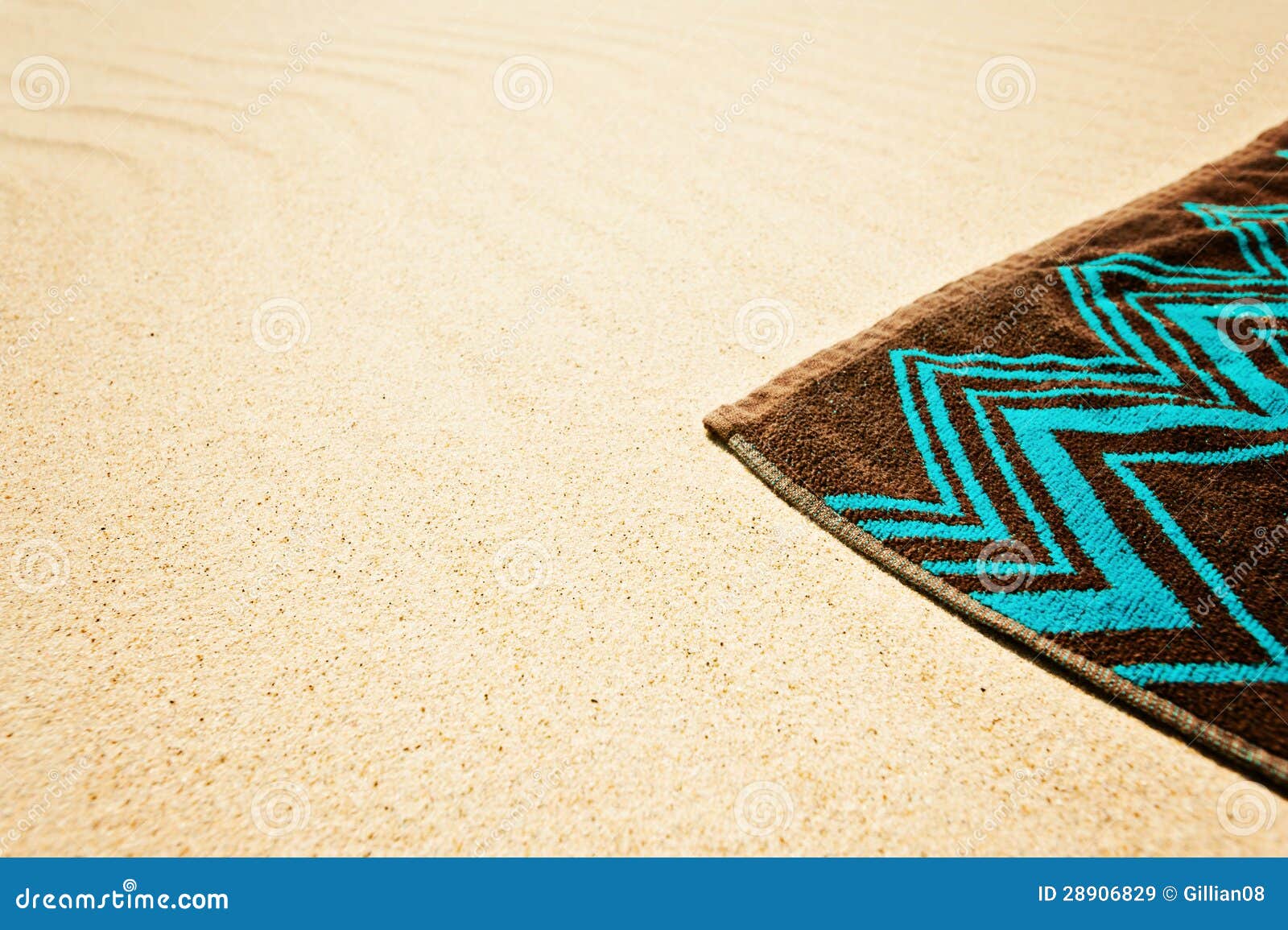 Beach towell on sand stock image. Image of travel, summer - 28906829
