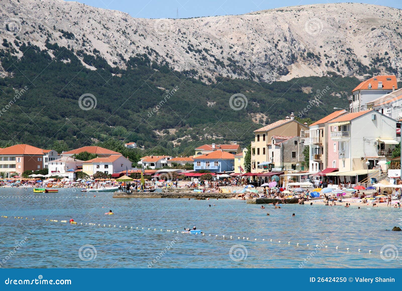 Beach and town Bashka stock photo. Image of heat, holiday - 26424250