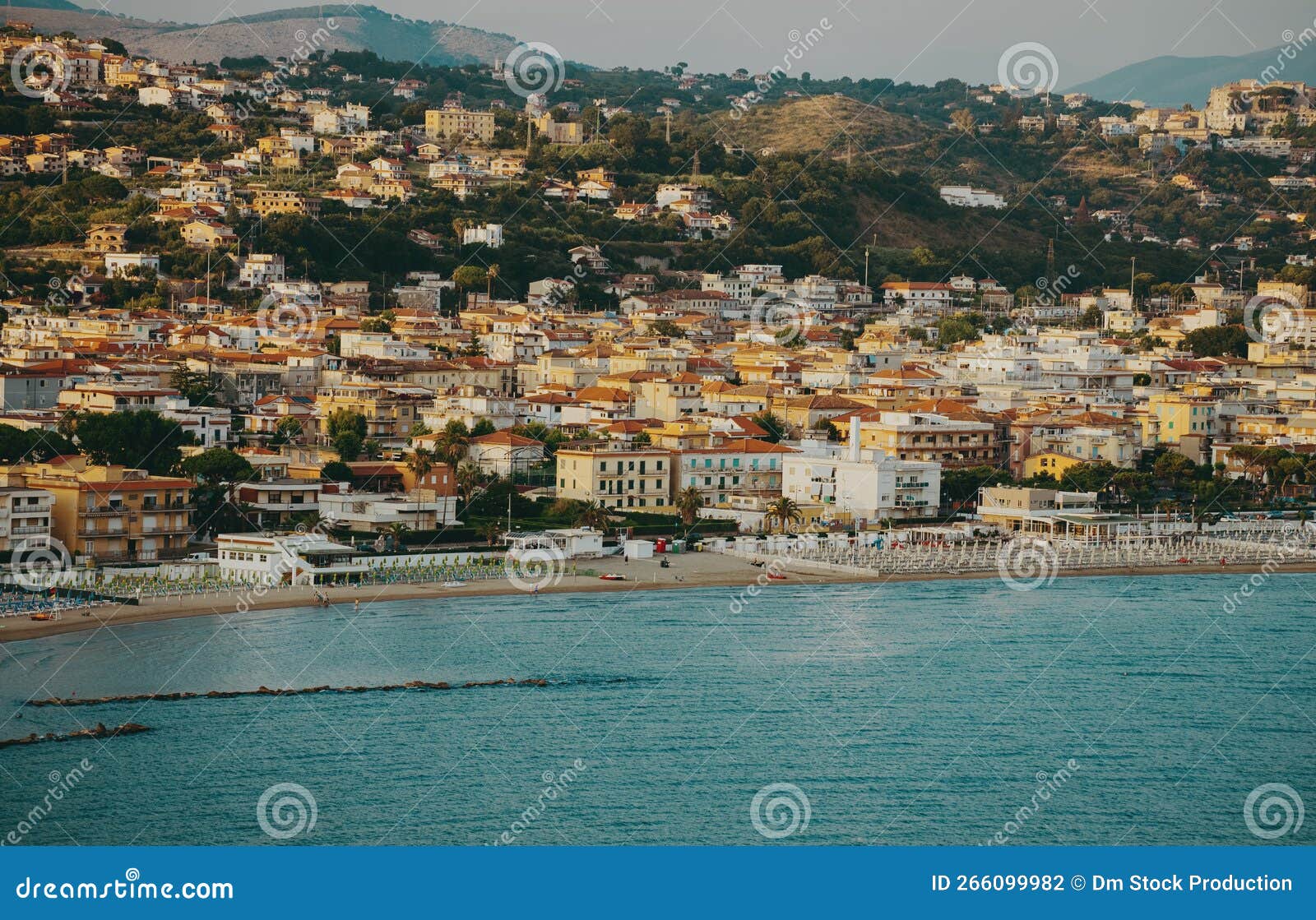 Beach and the Town of Scauri Stock Photo - Image of aerial, destination ...