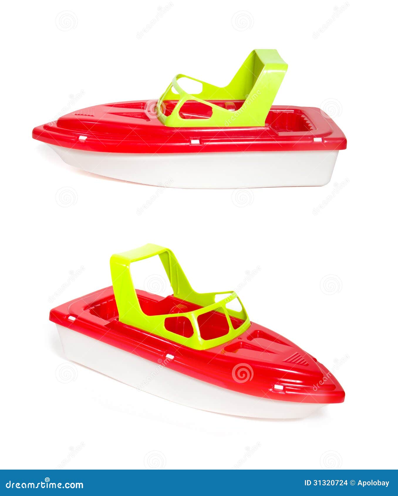 Beach Toy Speedboat Isolated on a White Background Stock Photo - Image ...