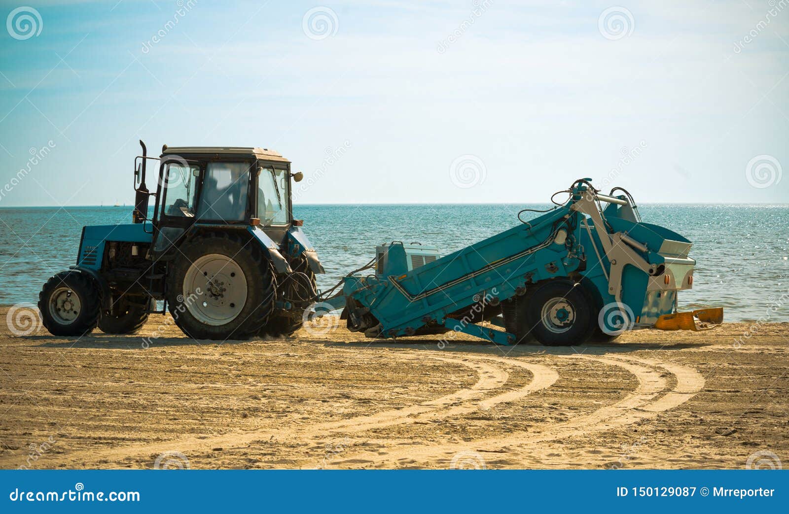 Beach stock image. Image of cleaning, dusting, machinery - 150129087