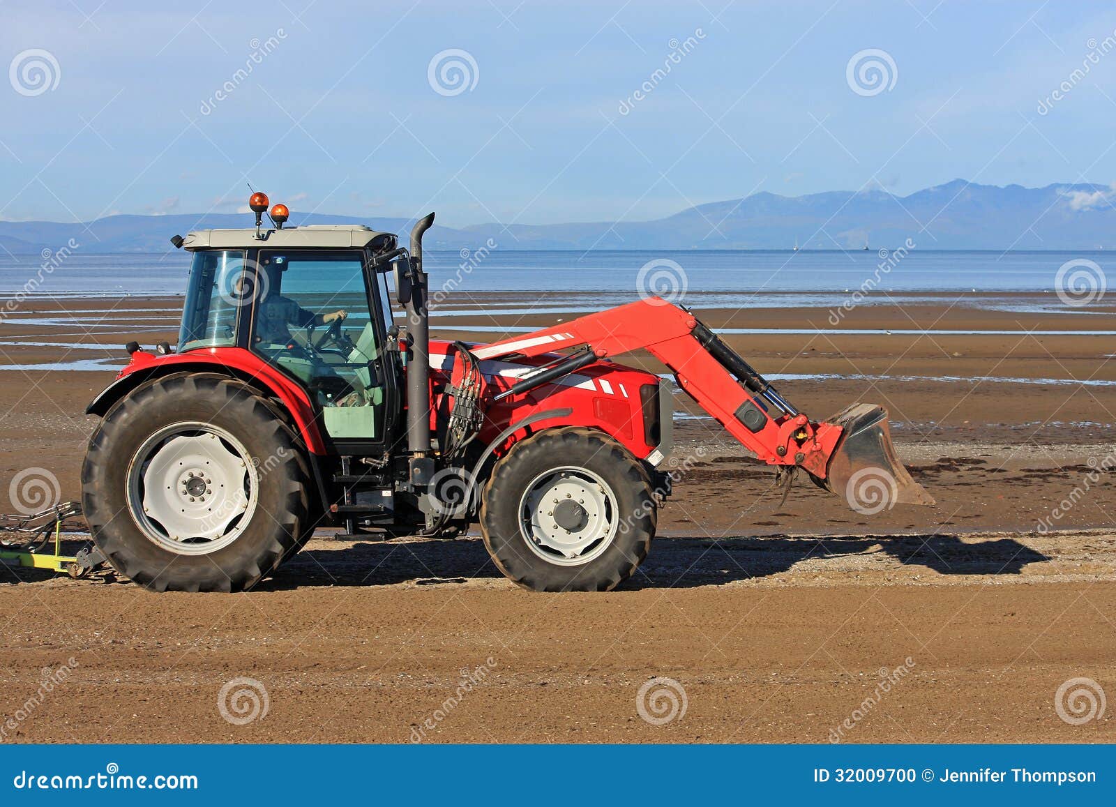 Beach Tractor stock photo. Image of coast, pollution - 32009700