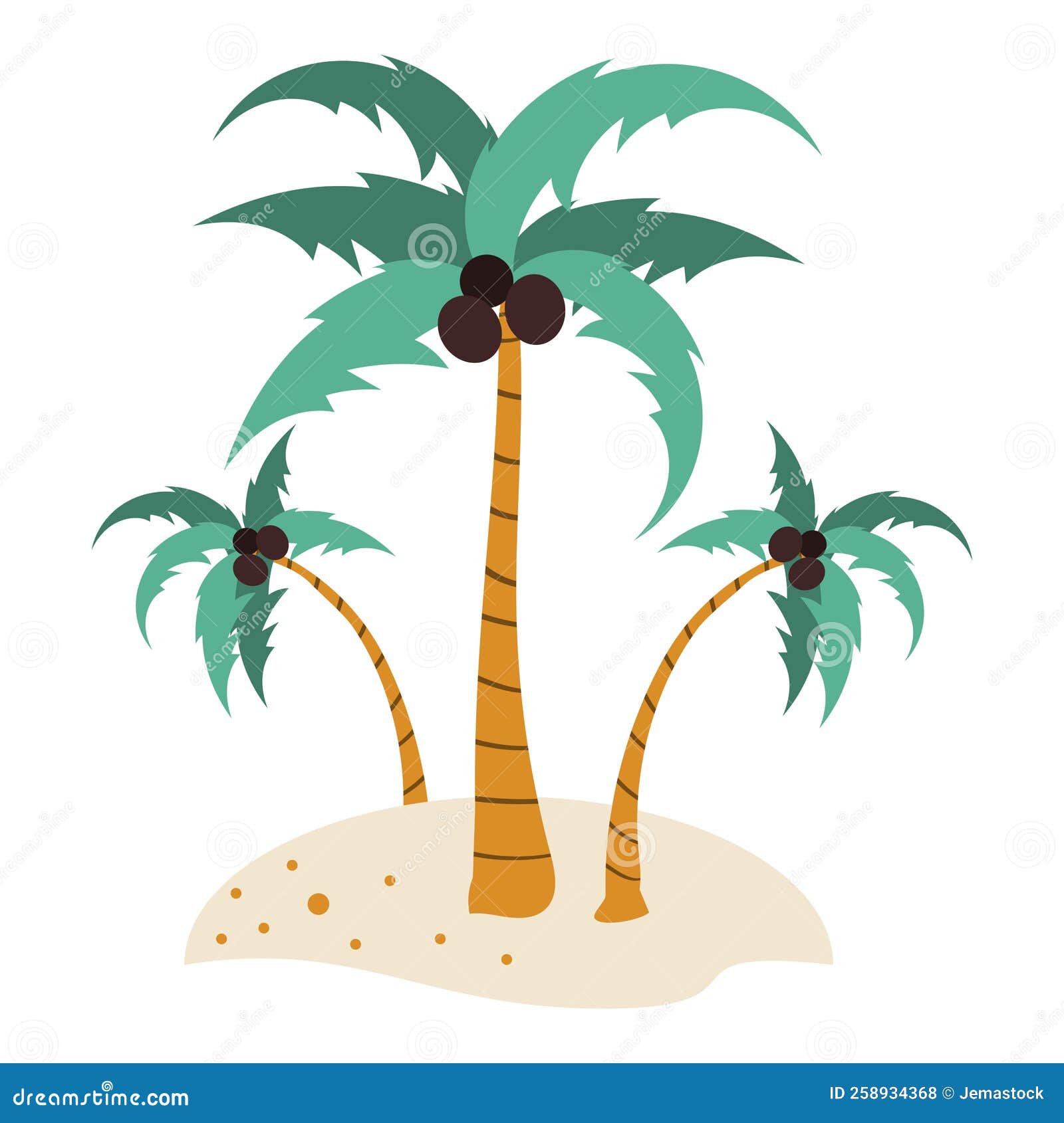 Beach tree palms stock vector. Illustration of tropical - 258934368