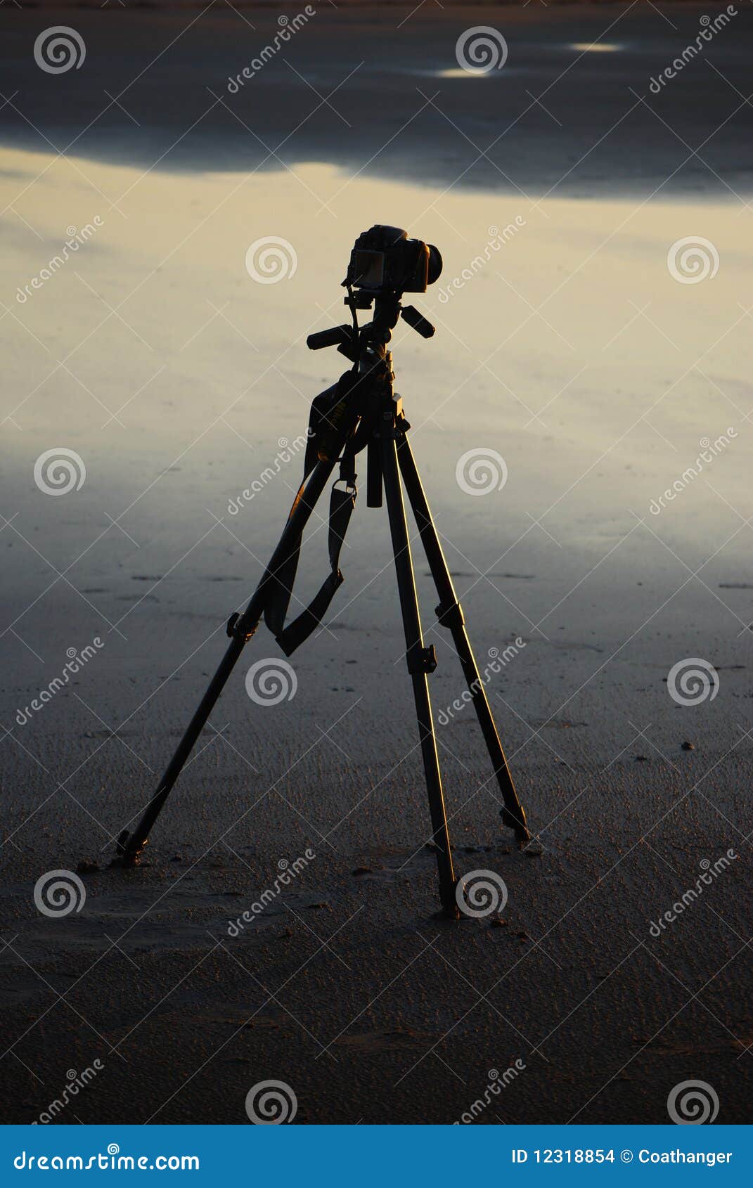 Beach tripod camera stock photo. Image of snapshot, proffesional - 12318854