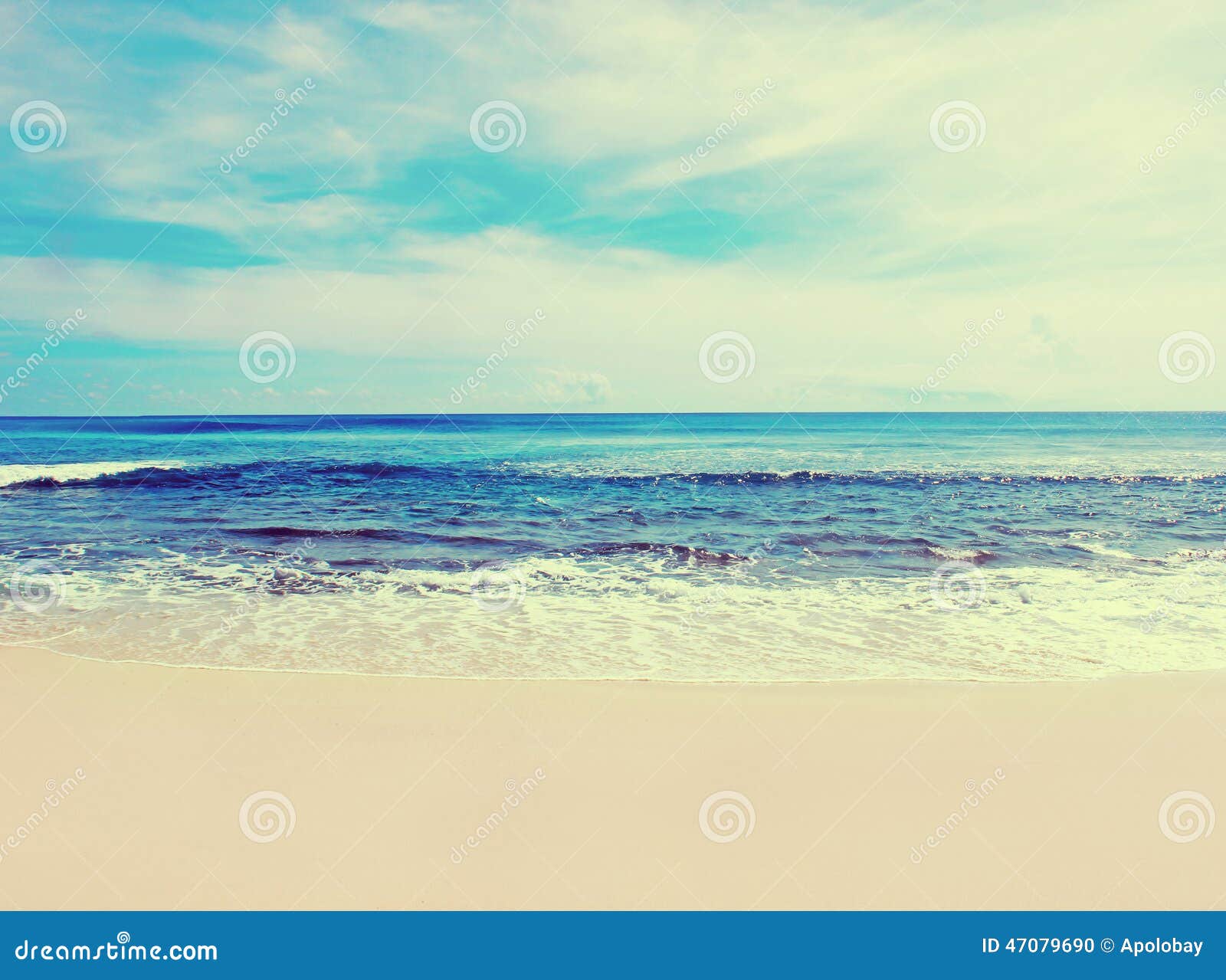 Beach on a Tropical Island. Retro Vintage Stock Photo - Image of ...