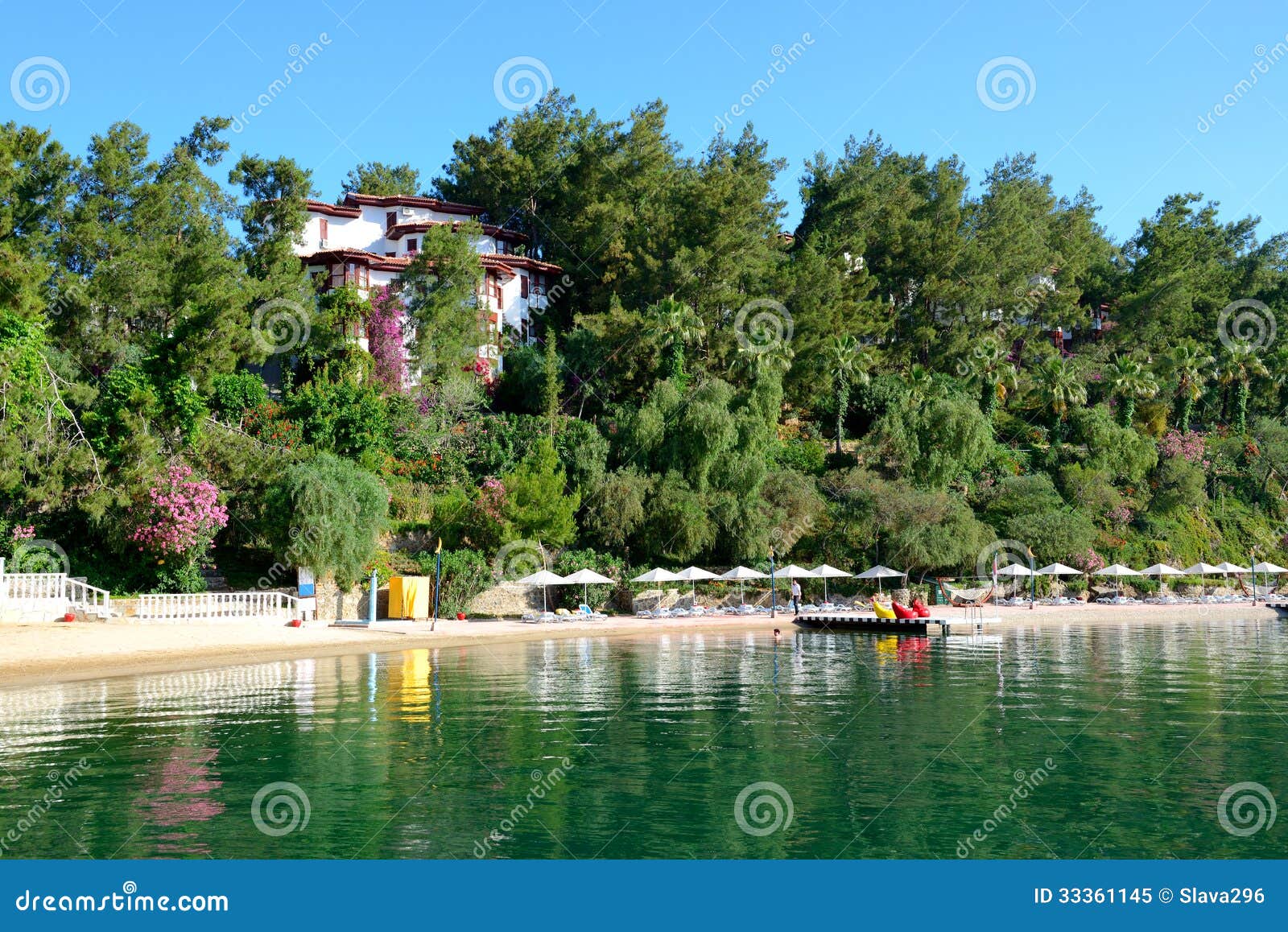 Beach on turkish resort stock image. Image of travel - 33361145