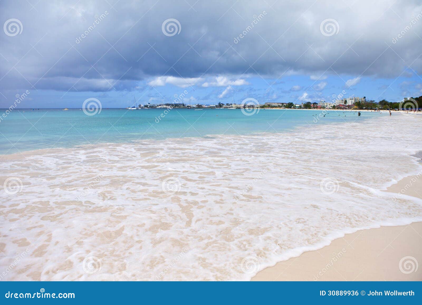 Beach and Turquoise Waters, Barbados Stock Photo - Image of destination ...