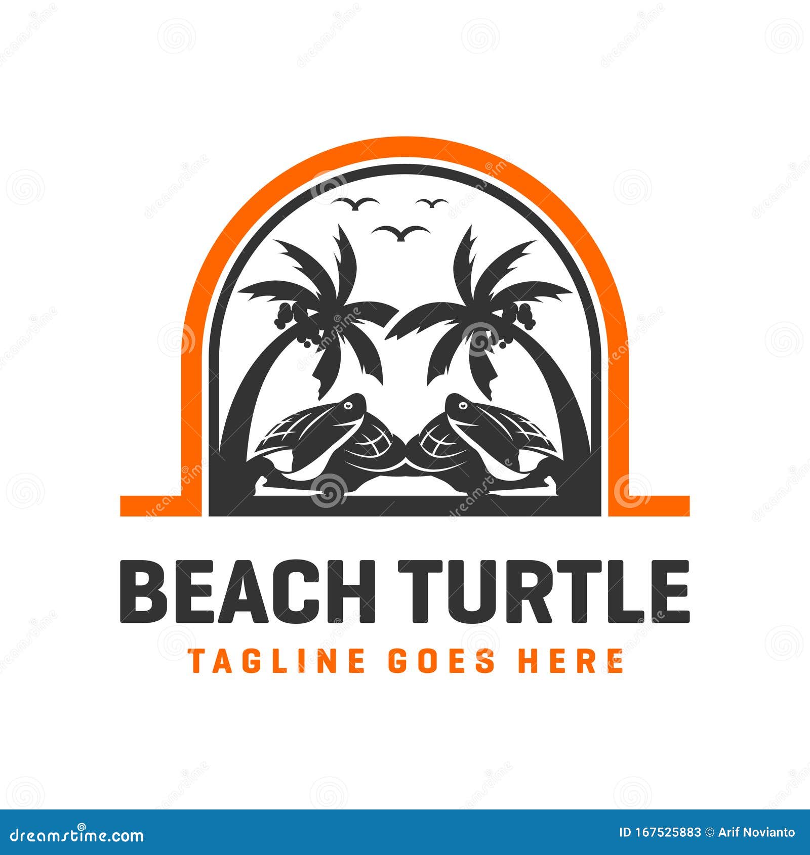 Beach Turtle Logo Design Template Stock Vector - Illustration of turtle ...