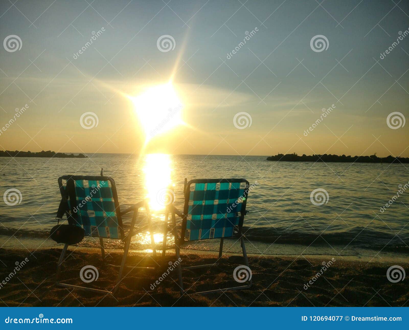 Beach for Two stock image. Image of lake, cleveland - 120694077