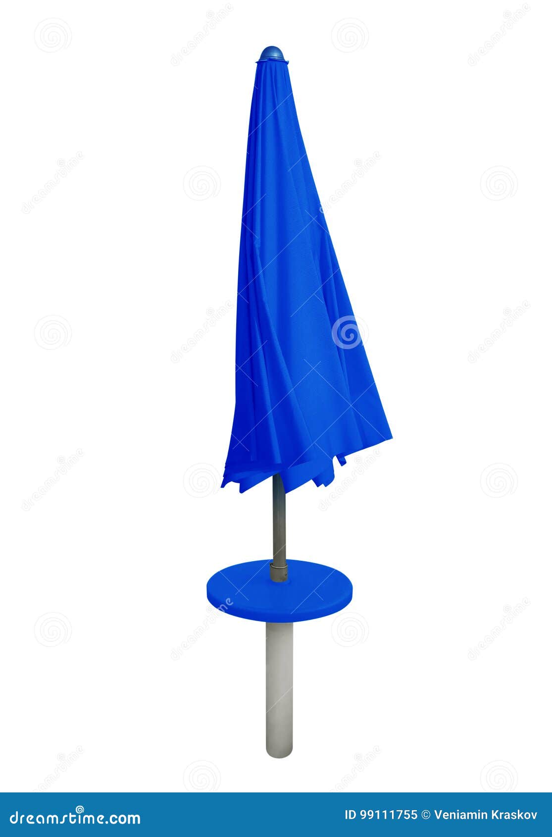 Beach Umbrella Closed - Blue Stock Image - Image of white, parasol ...