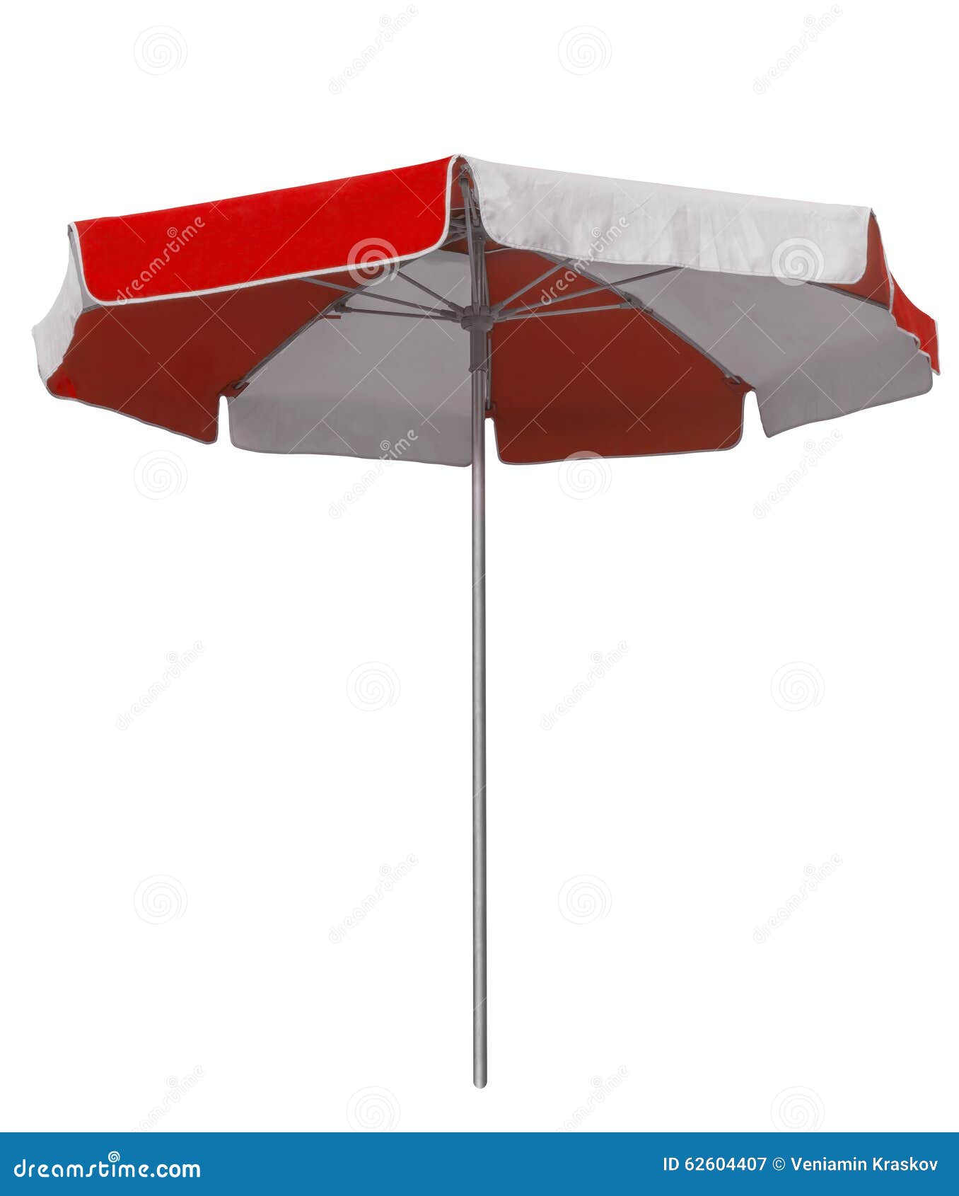 Beach Umbrella with Red and White Stripes Stock Image - Image of safety ...