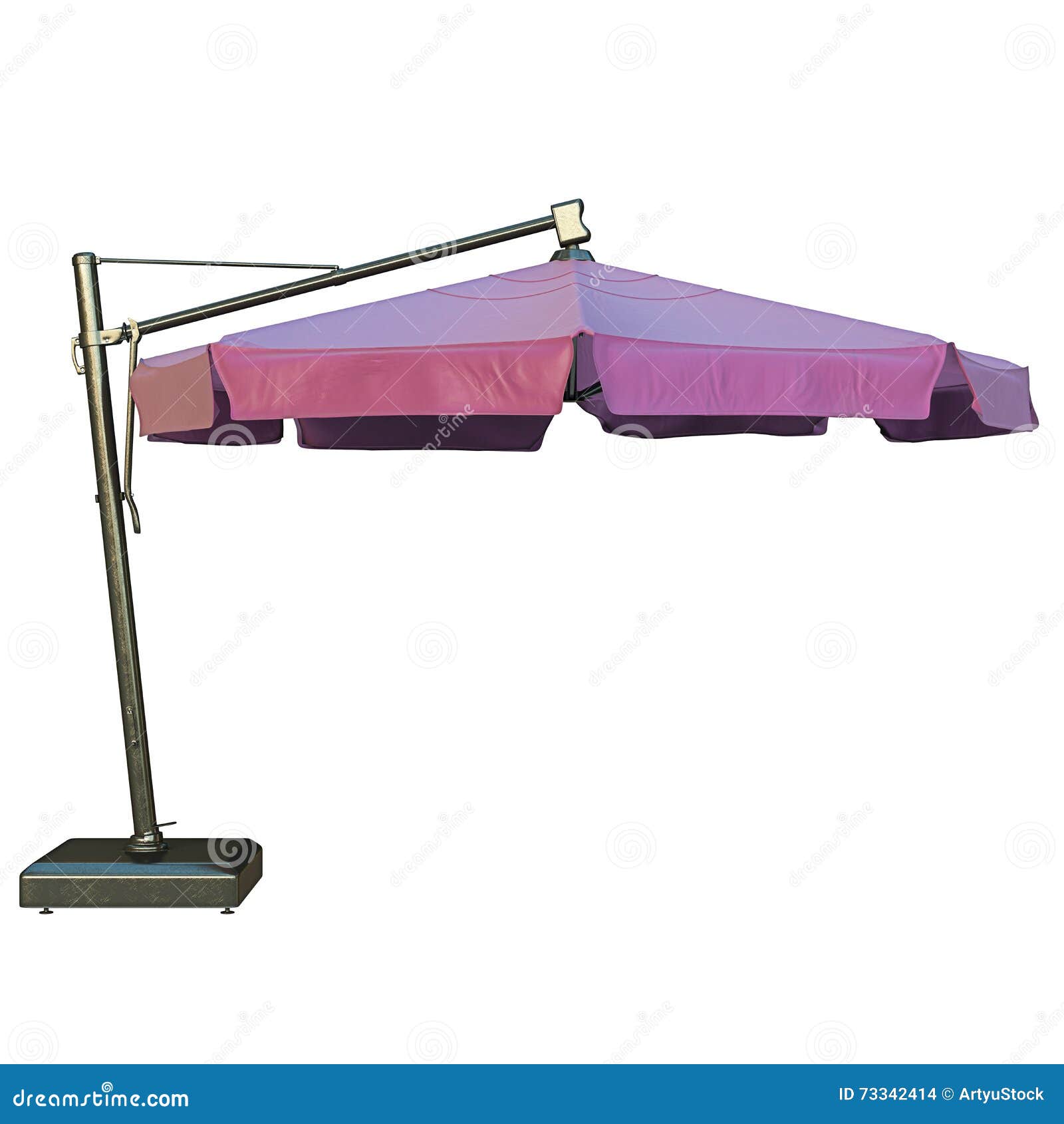 Beach umbrella, side view stock illustration. Illustration of flaxen ...