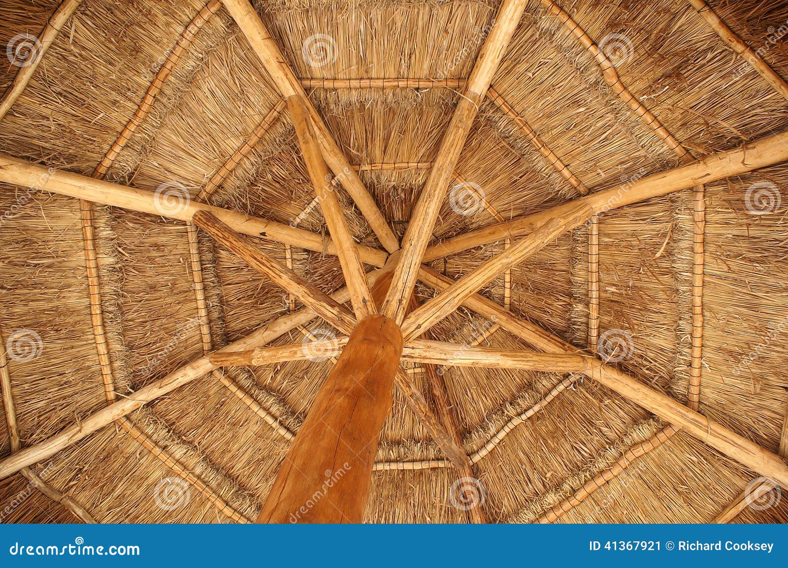 Beach Umbrella Thatched Wood Stock Image - Image of wood, beach: 41367921