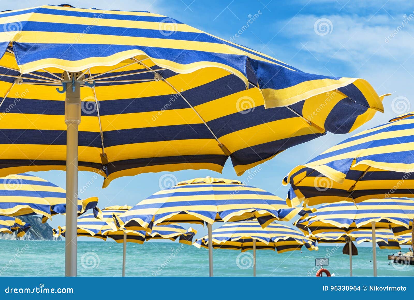 Beach umbrellas stock photo. Image of striped, outdoor - 96330964