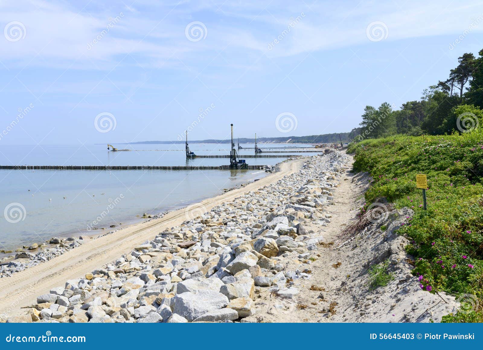 The Beach Under Construction. Stock Image - Image of equipment ...