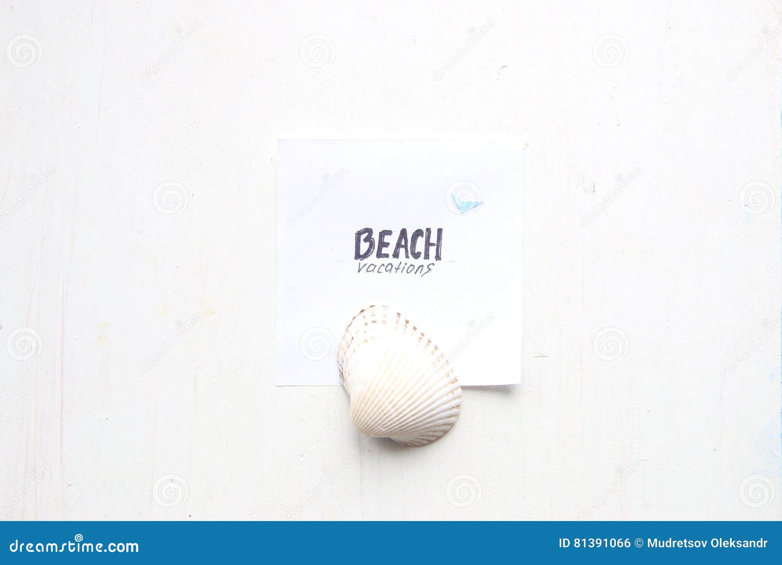 Beach Vacation Concept, Text and Seashell Stock Photo - Image of ...