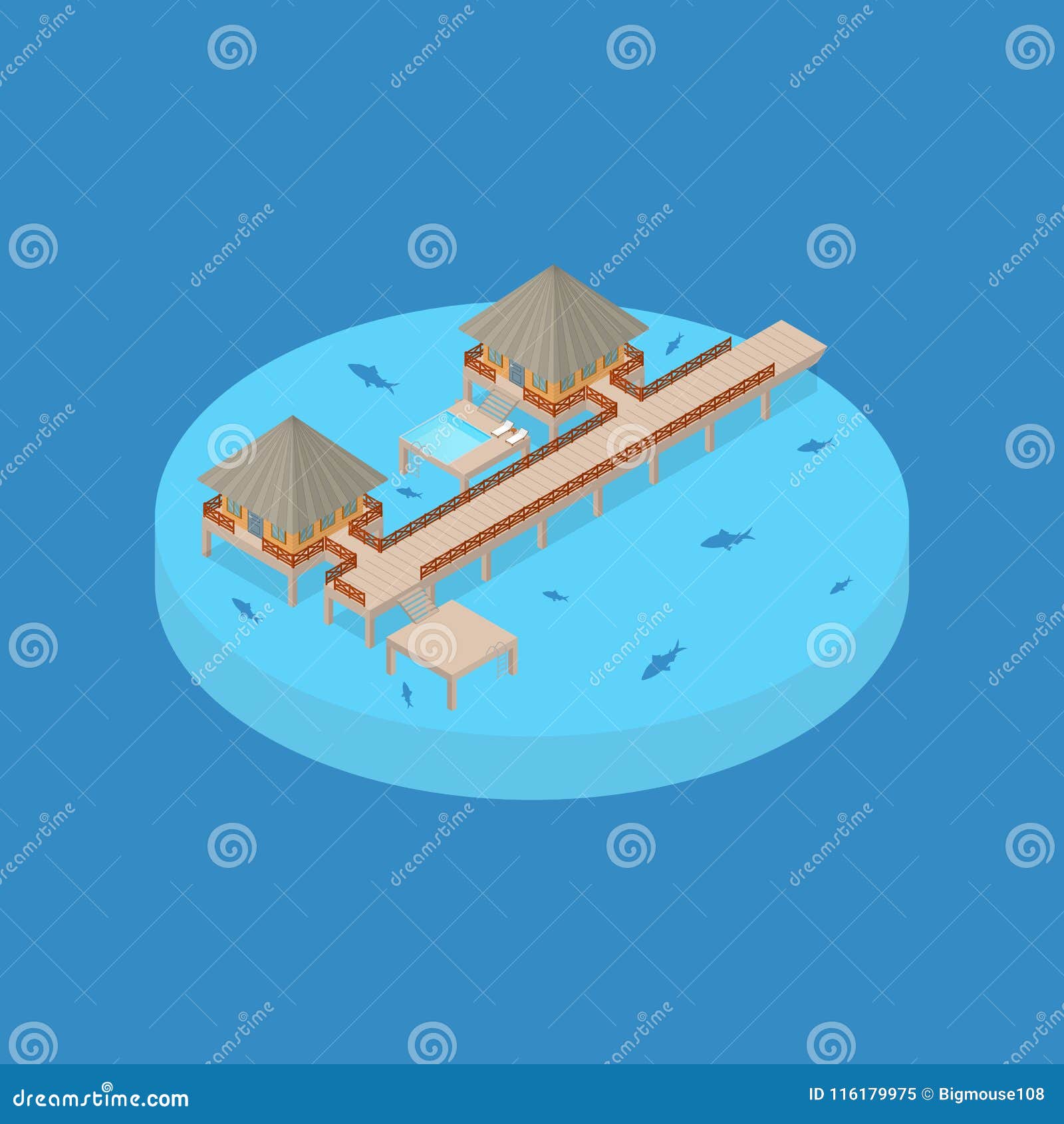 Beach Vacation Element 3d Isometric View. Vector Stock Vector ...