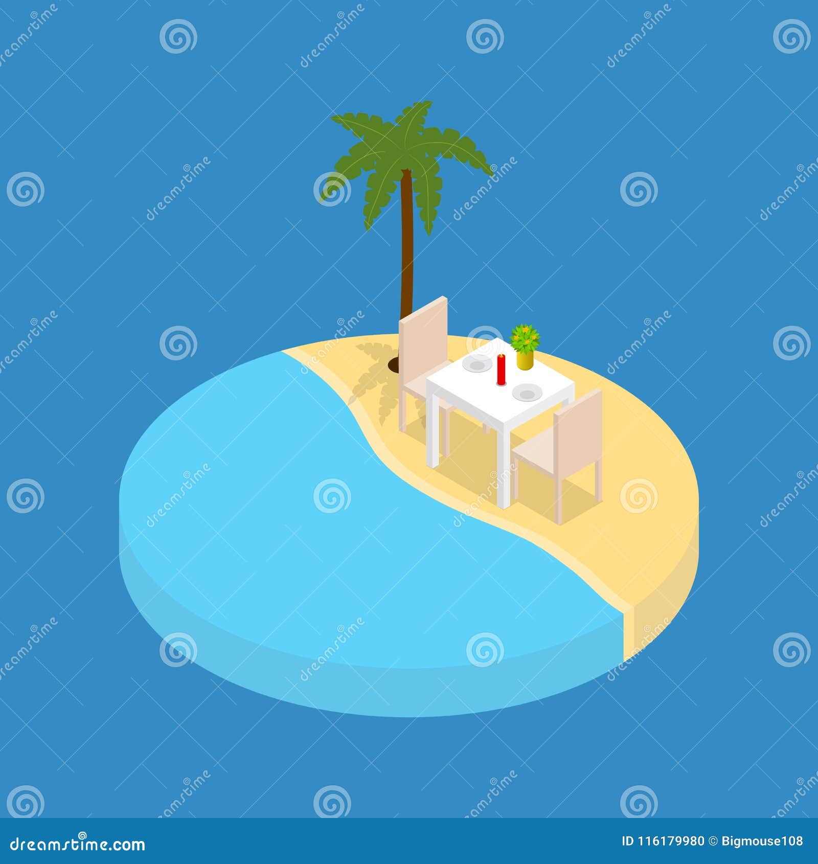 Beach Vacation Element 3d Isometric View. Vector Stock Vector ...