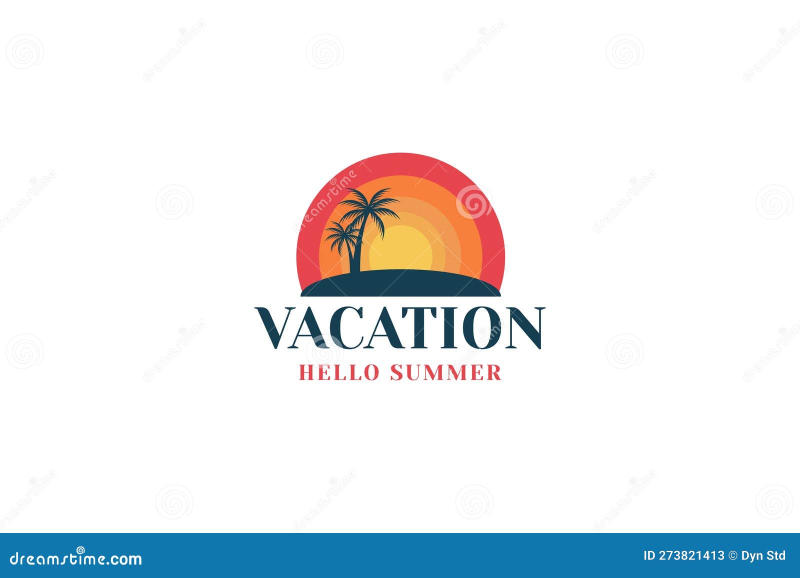 Beach Vacation Logo Design stock vector. Illustration of logo - 273821413