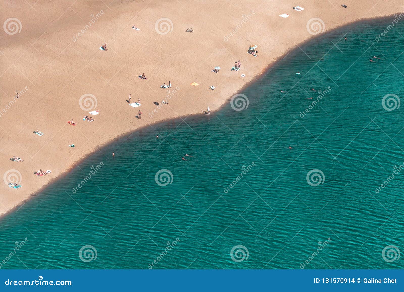 Beach Vacation on the Sea, Ocean. View from Above Stock Photo - Image ...