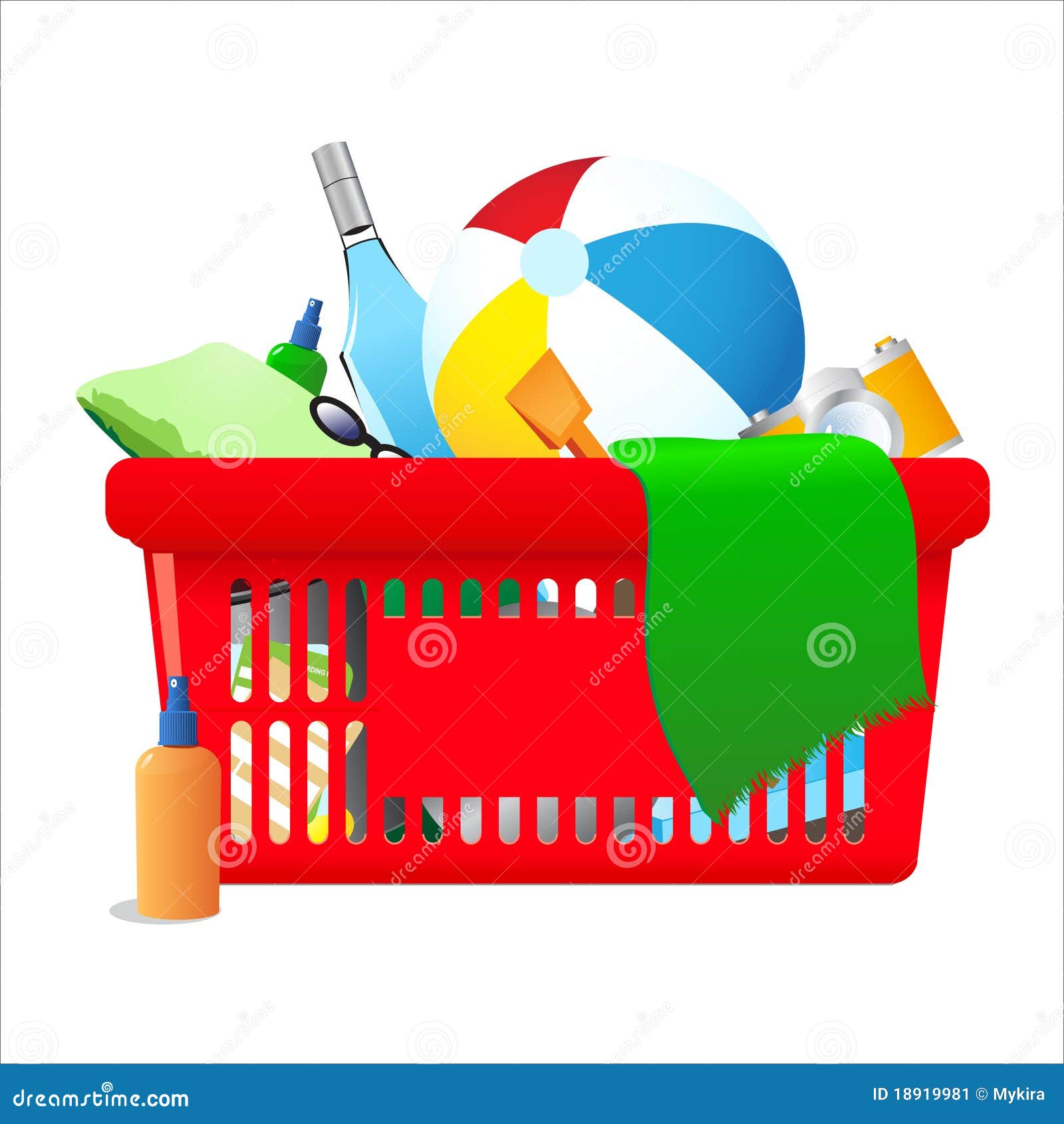 Beach Vacation Shopping Cart Stock Vector - Illustration of black ...