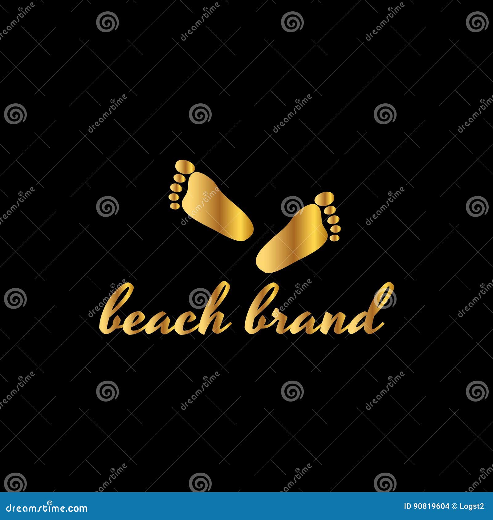 Beach Vector Logo Design Template. Steps on the Sand Illustration Stock ...