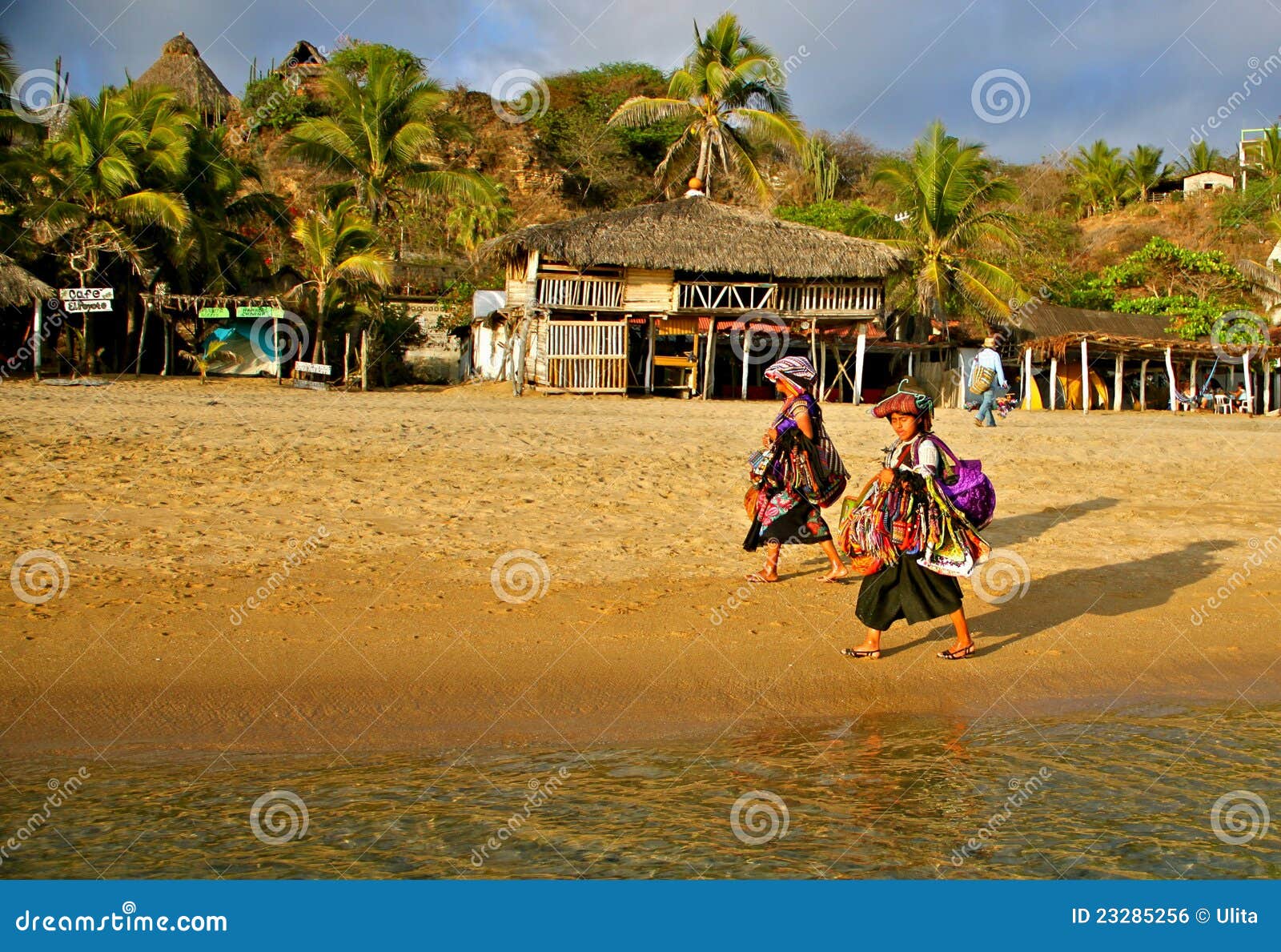 Native Beach Vendors, Mexico Editorial Photo - Image of handmade, palms ...