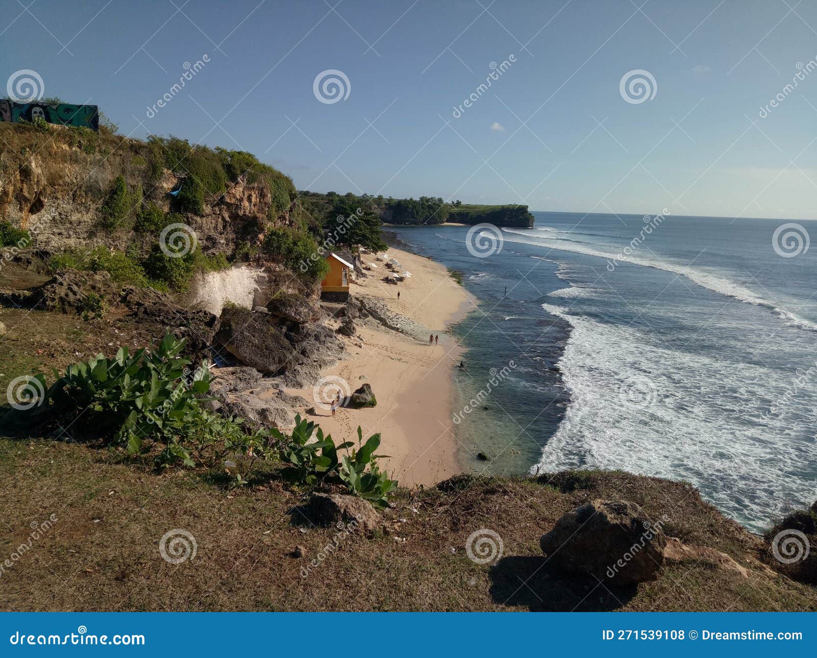 Beach View from the Cliff in Bali Stock Photo - Image of bali, sand ...