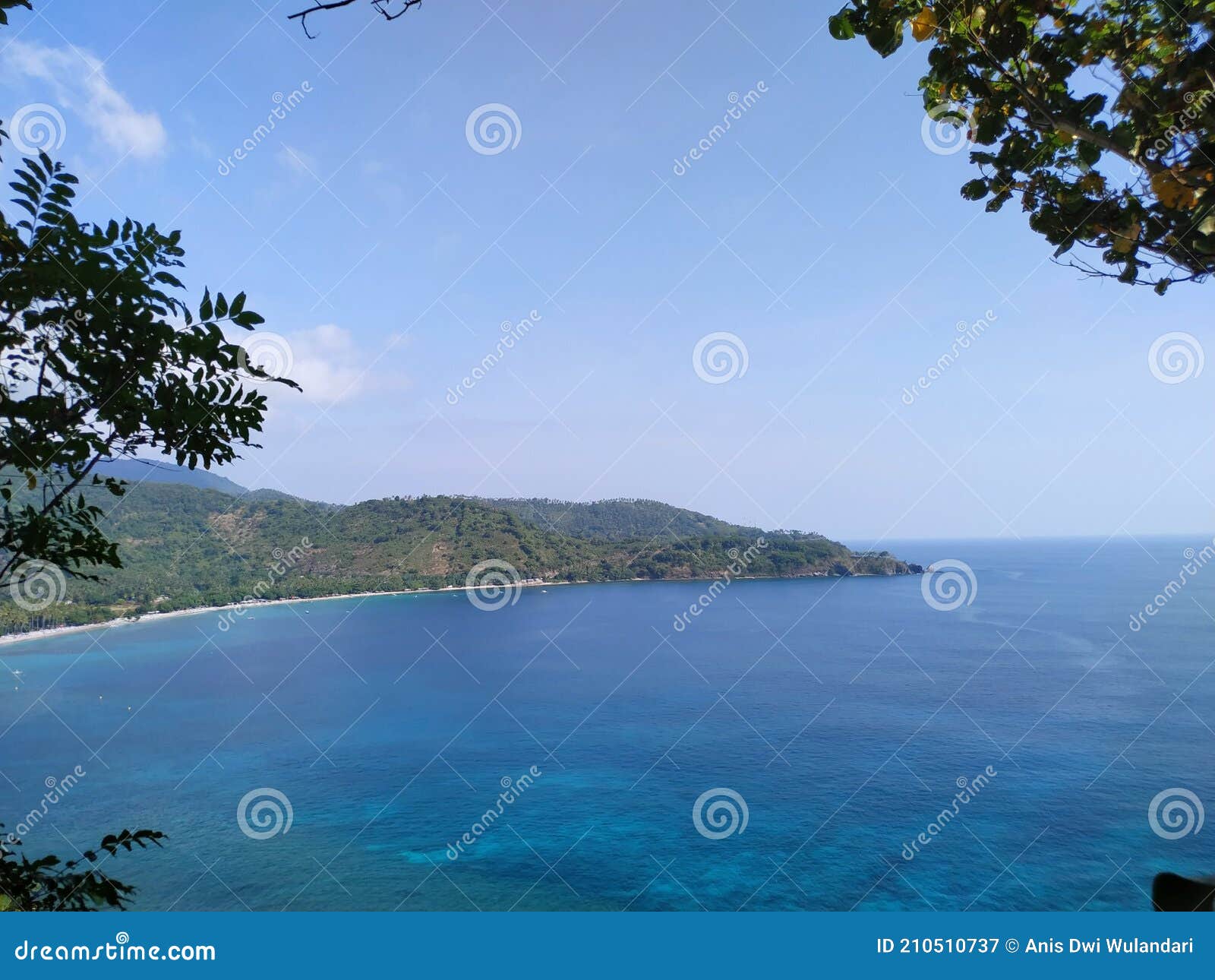 Beach view from the hill stock image. Image of water - 210510737