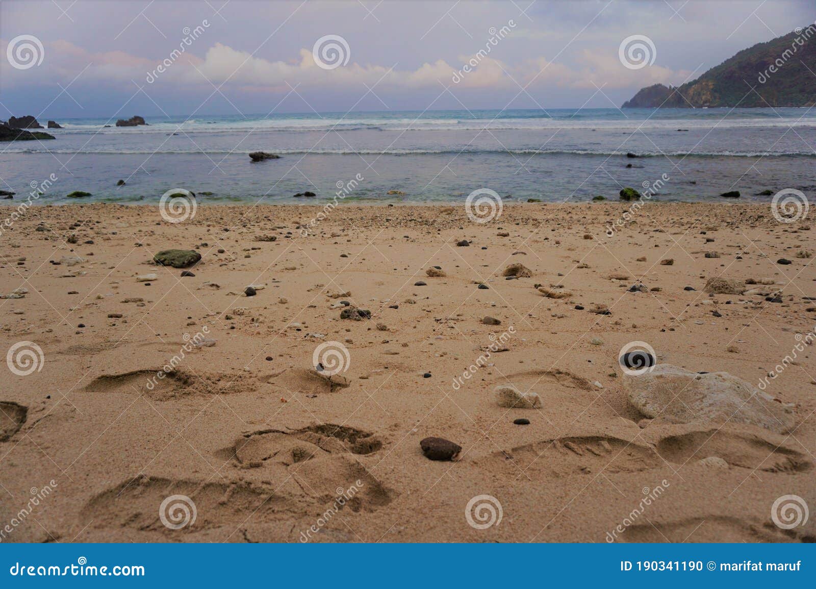Beach View with Random Sand and Rocks Stock Photo - Image of view, cool ...