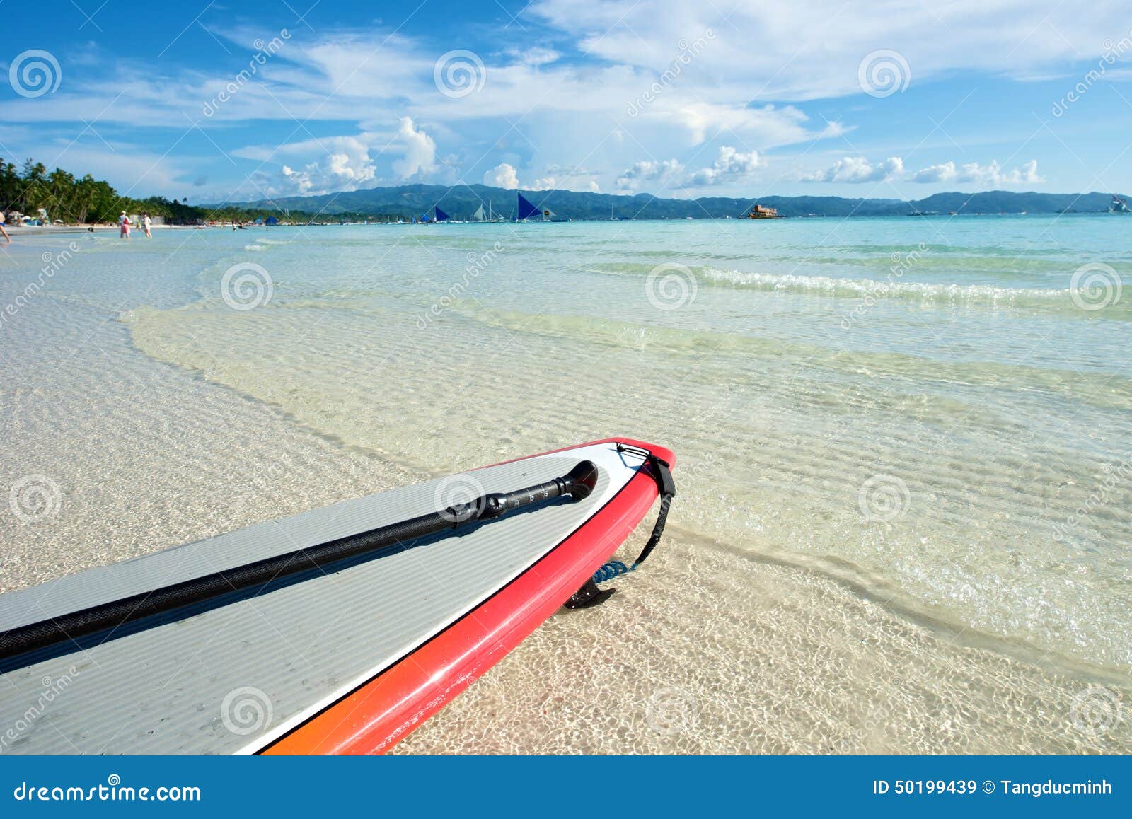 Beach View with Surf Board in Boracay Stock Image - Image of boracay ...
