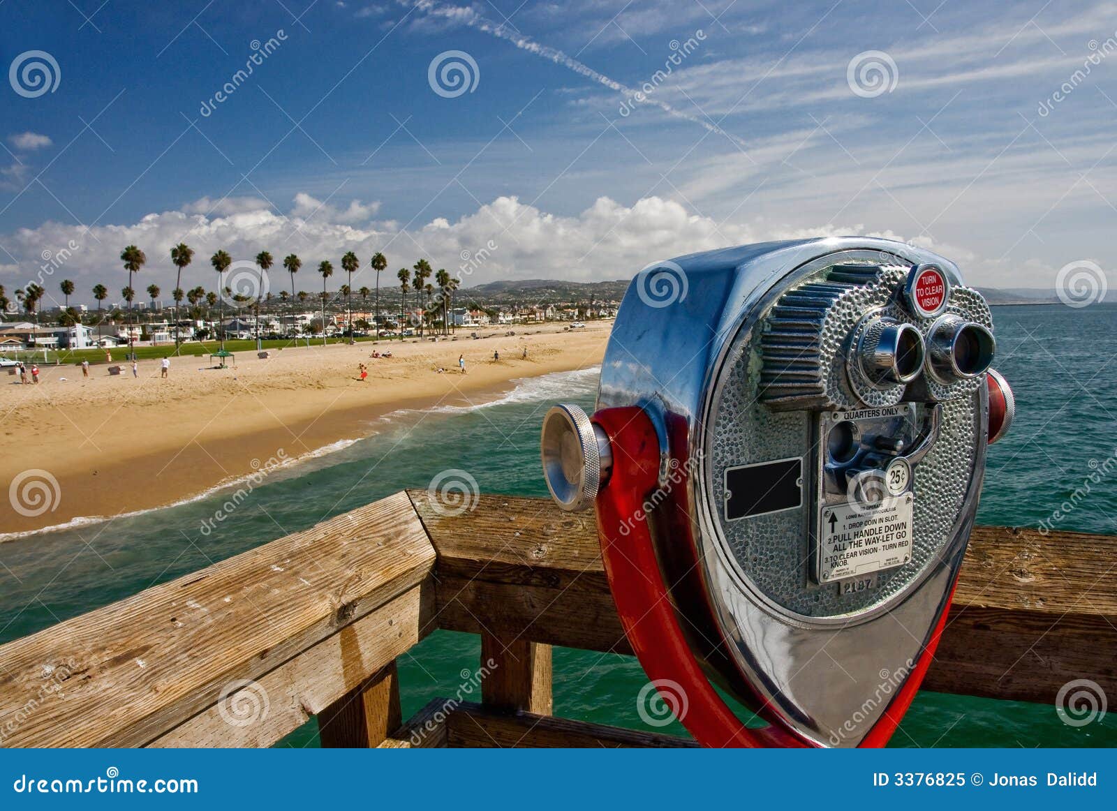 Beach view with Telescope stock image. Image of tide, scenic - 3376825