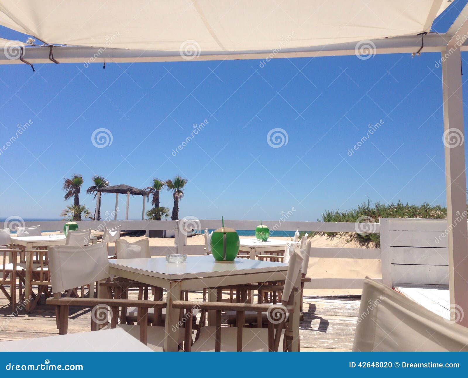 Beach view editorial image. Image of terrace, heat, beach - 42648020