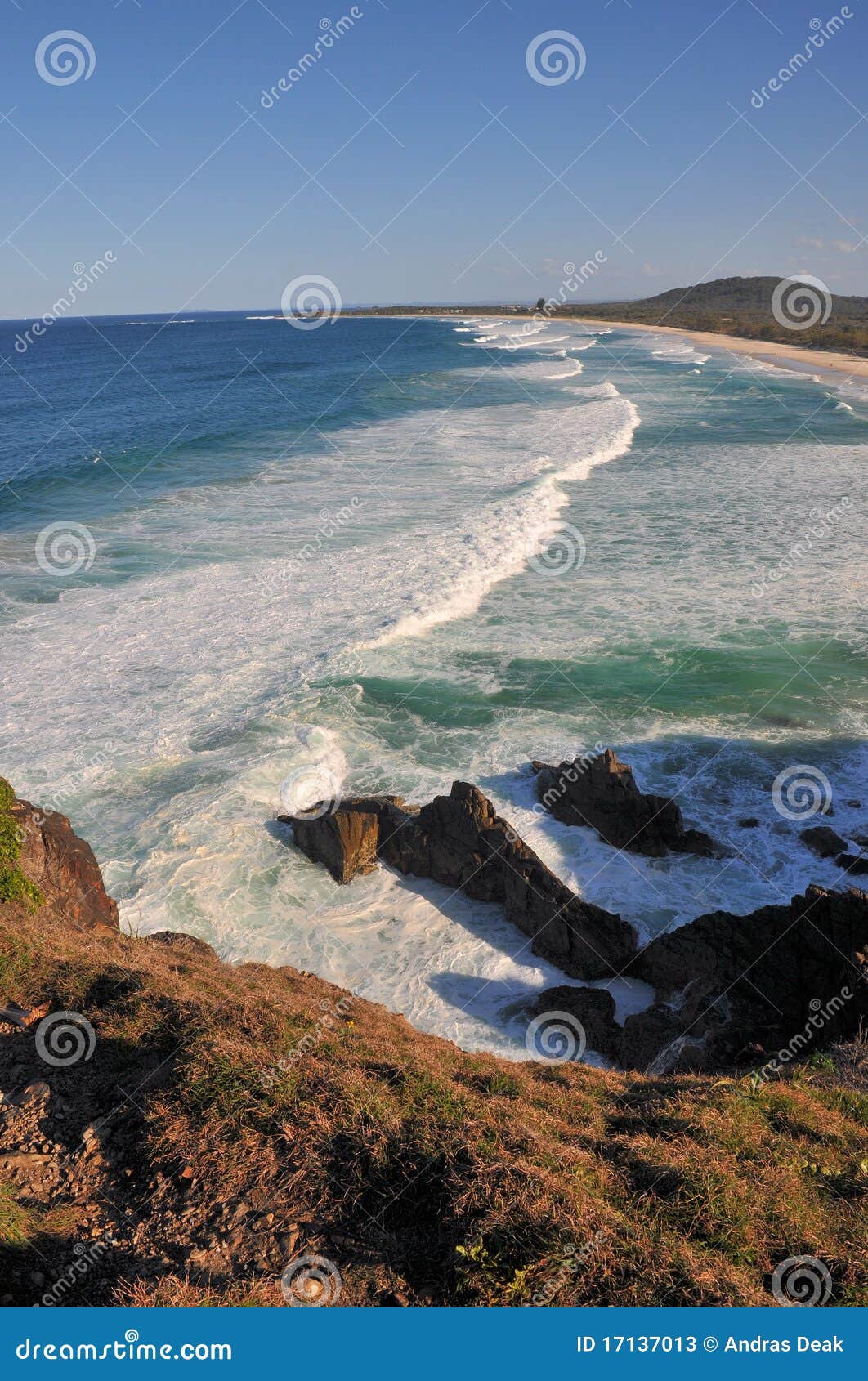 Beach view with wave line stock image. Image of waves - 17137013