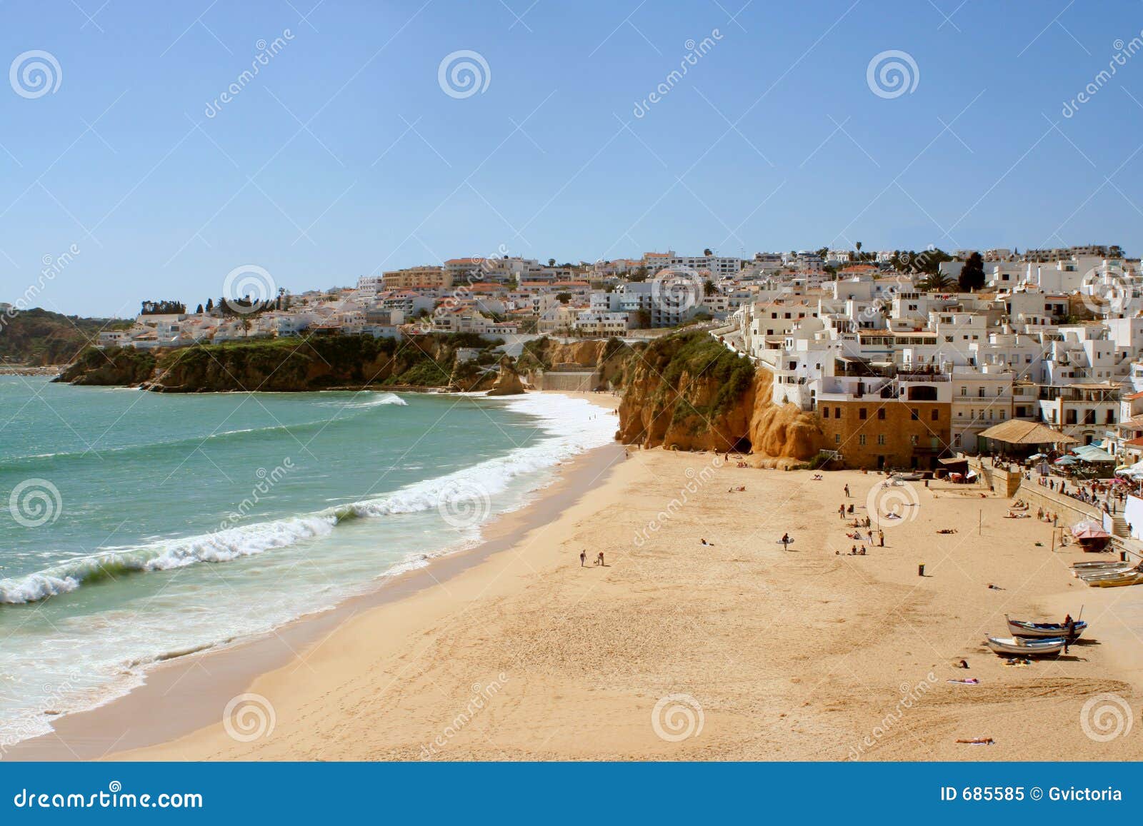 Beach village stock image. Image of beach, tourists, sandy - 685585