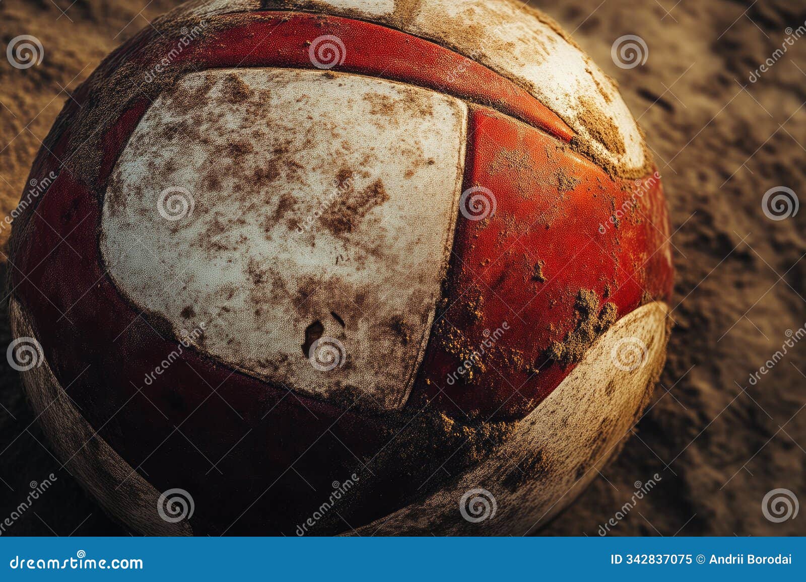 Beach Volleyball Ball Surrounded by Golden Sand. Stock Illustration ...