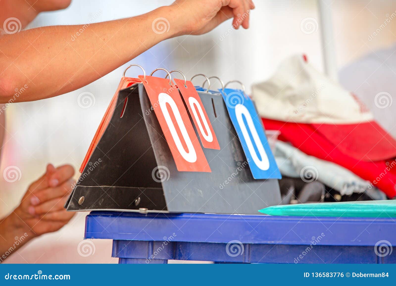 Beach Volleyball. Game Ball Under Sunlight and Blue Sky. Volleyball ...