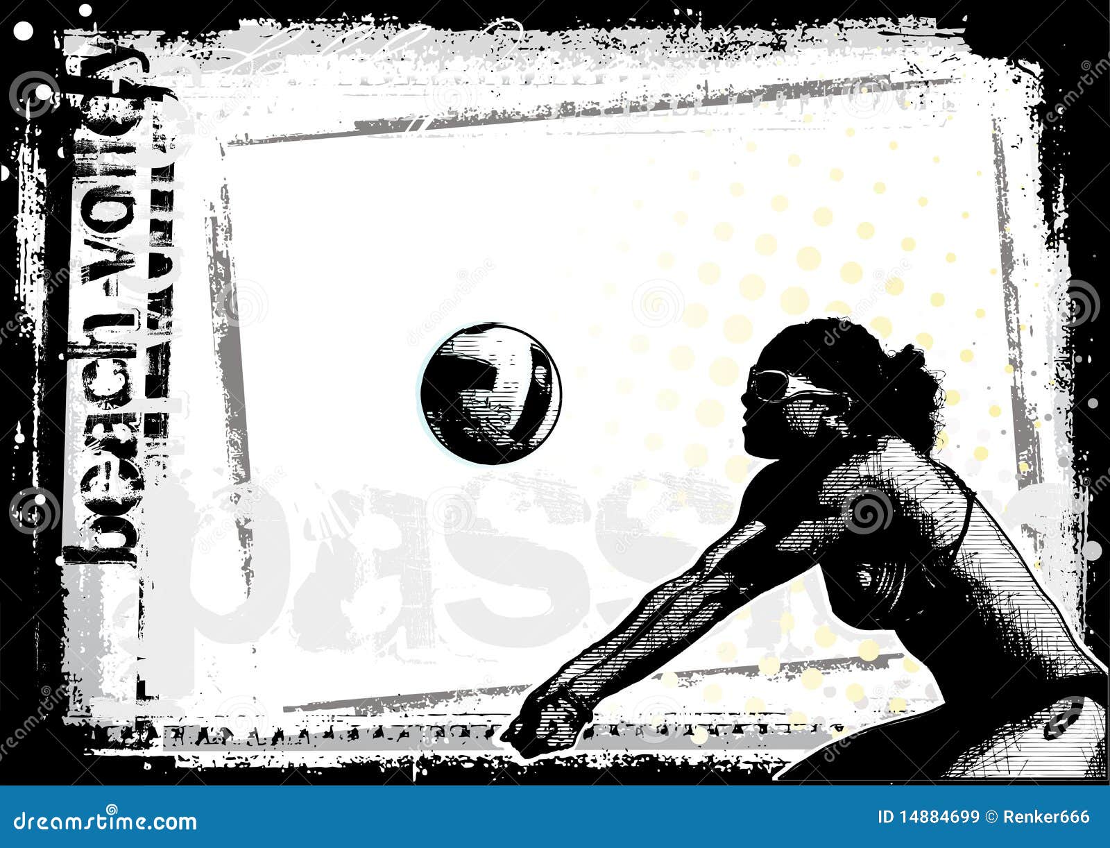 Volleyball Poster Template In Colour Cartoon Vector | CartoonDealer.com ...
