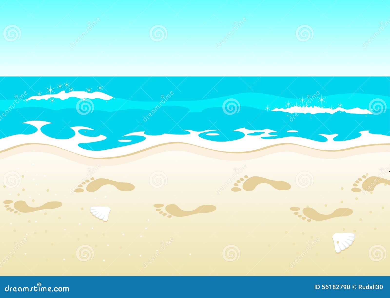 Beach Walk stock vector. Illustration of relief, recreation - 56182790