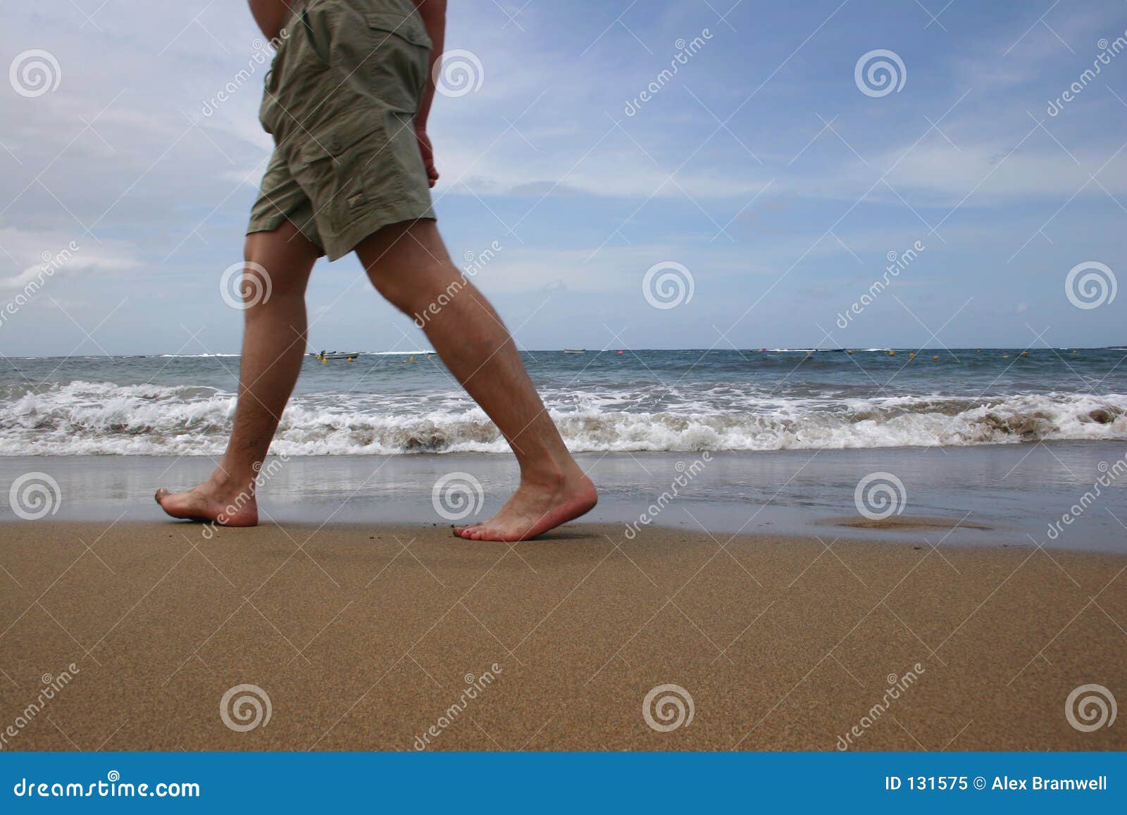 Beach Walker stock image. Image of exercise, feet, clouds - 131575